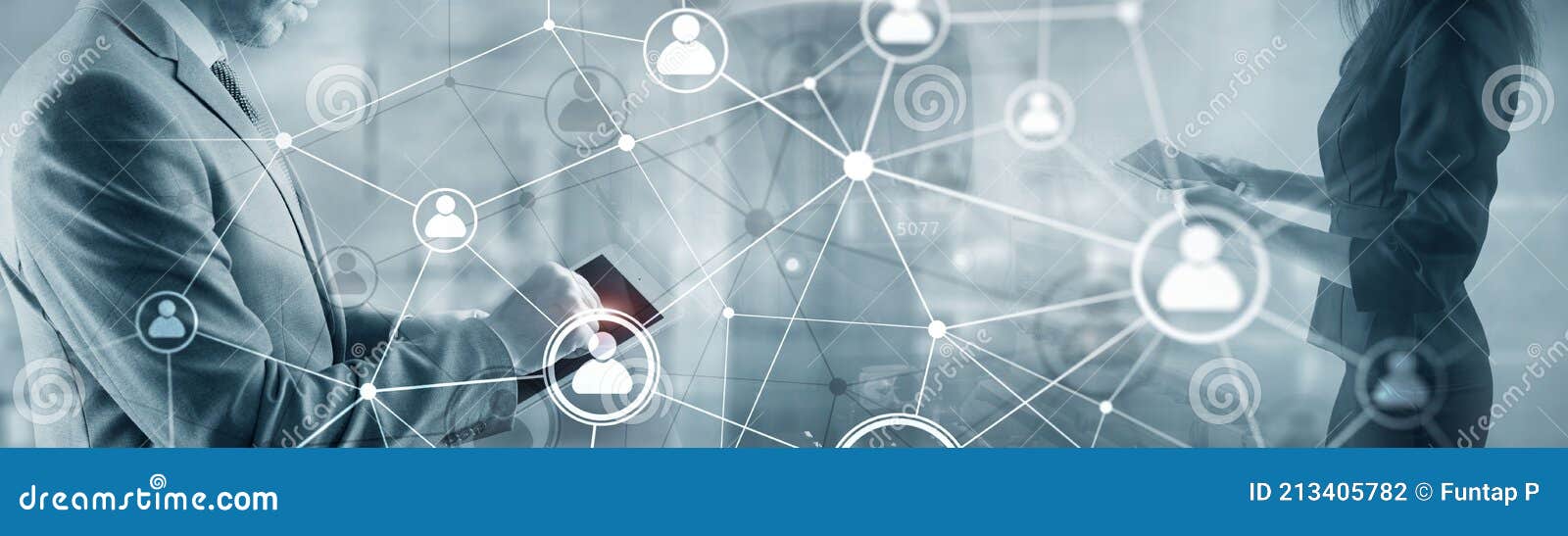 Human Network Map or People Connection. Panoramic Banner 2021 Stock ...