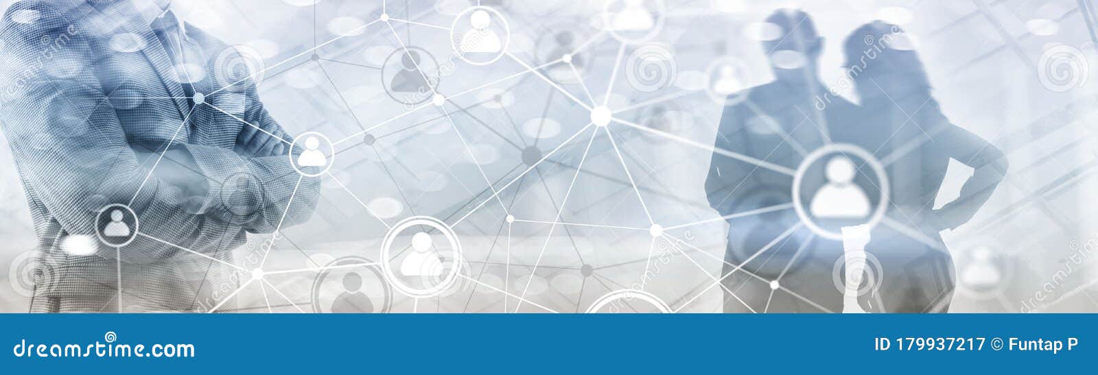 Human Network Map or People Connection. Panoramic Banner 2020. Stock ...