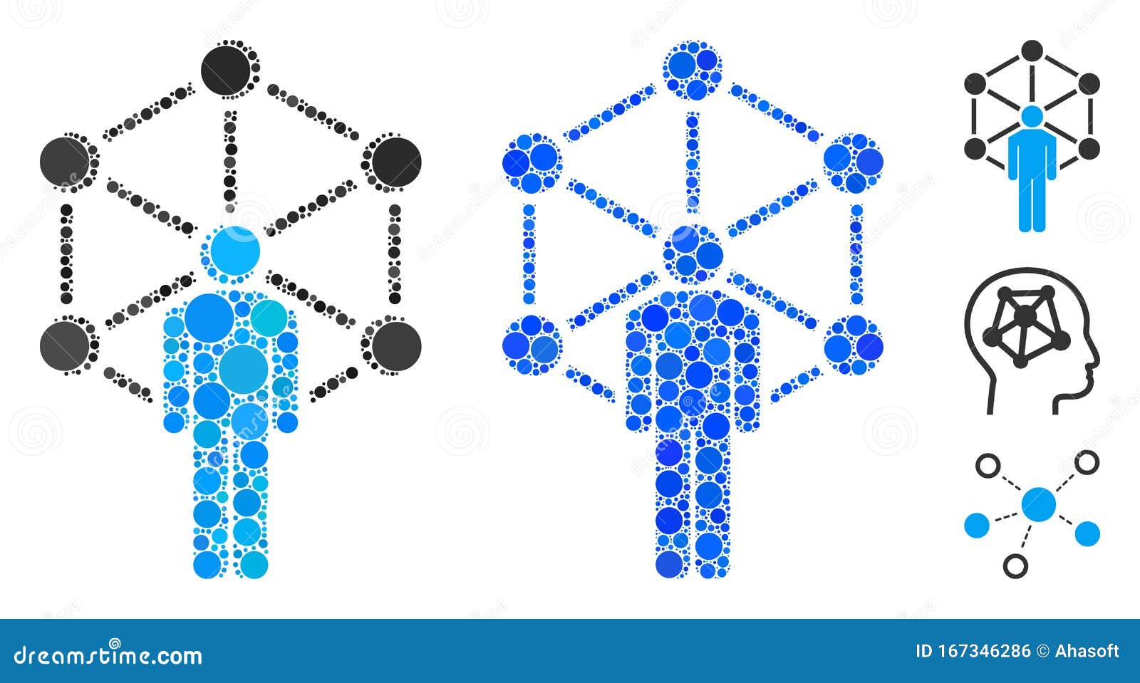 Human Network Mosaic Icon of Round Dots Stock Vector - Illustration of ...