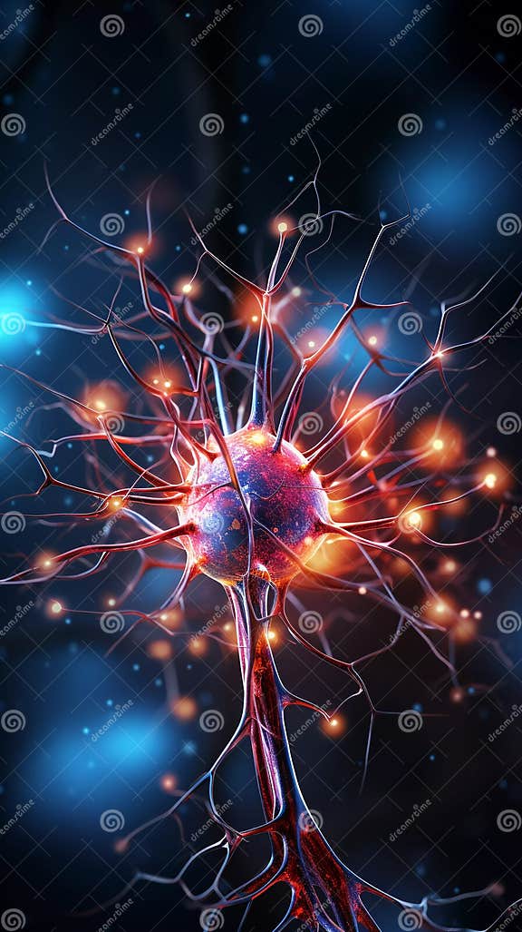 Human Neurons. Brain Activity Stock Illustration - Illustration of ...