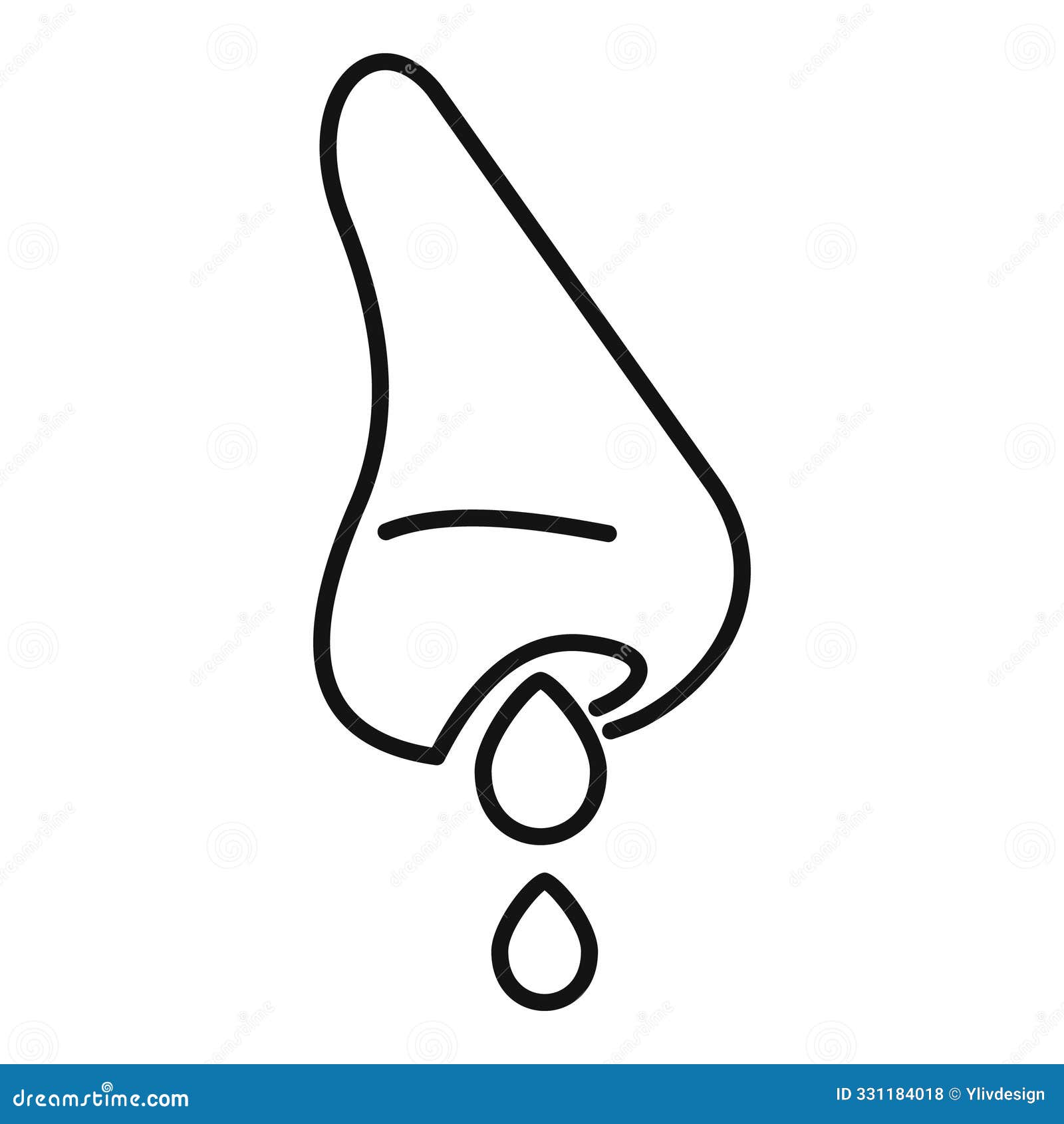 Human Nose Bleeding with Two Drops of Blood Falling Down Stock ...