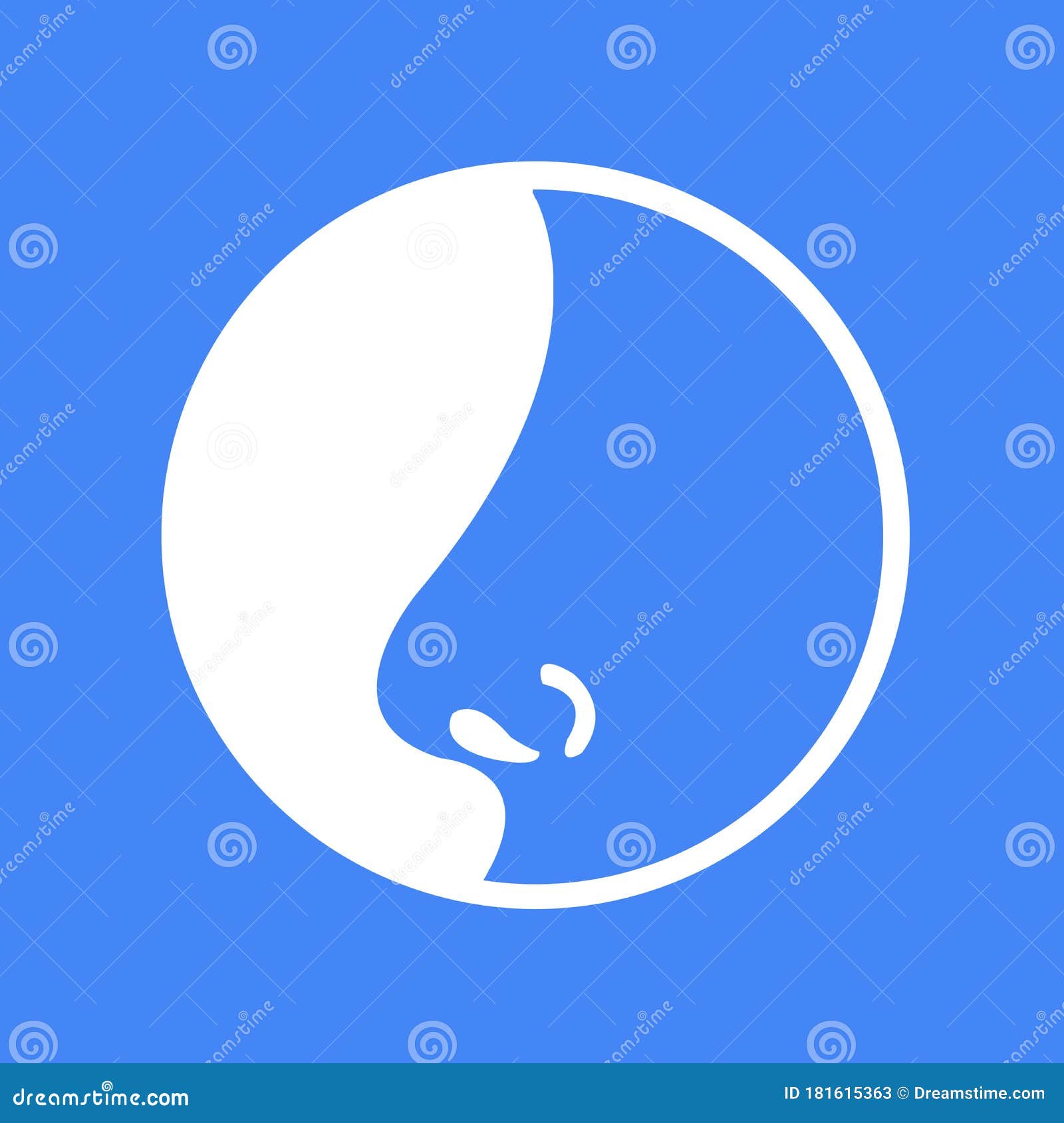 Human Nose on Blue Background Stock Illustration - Illustration of ...