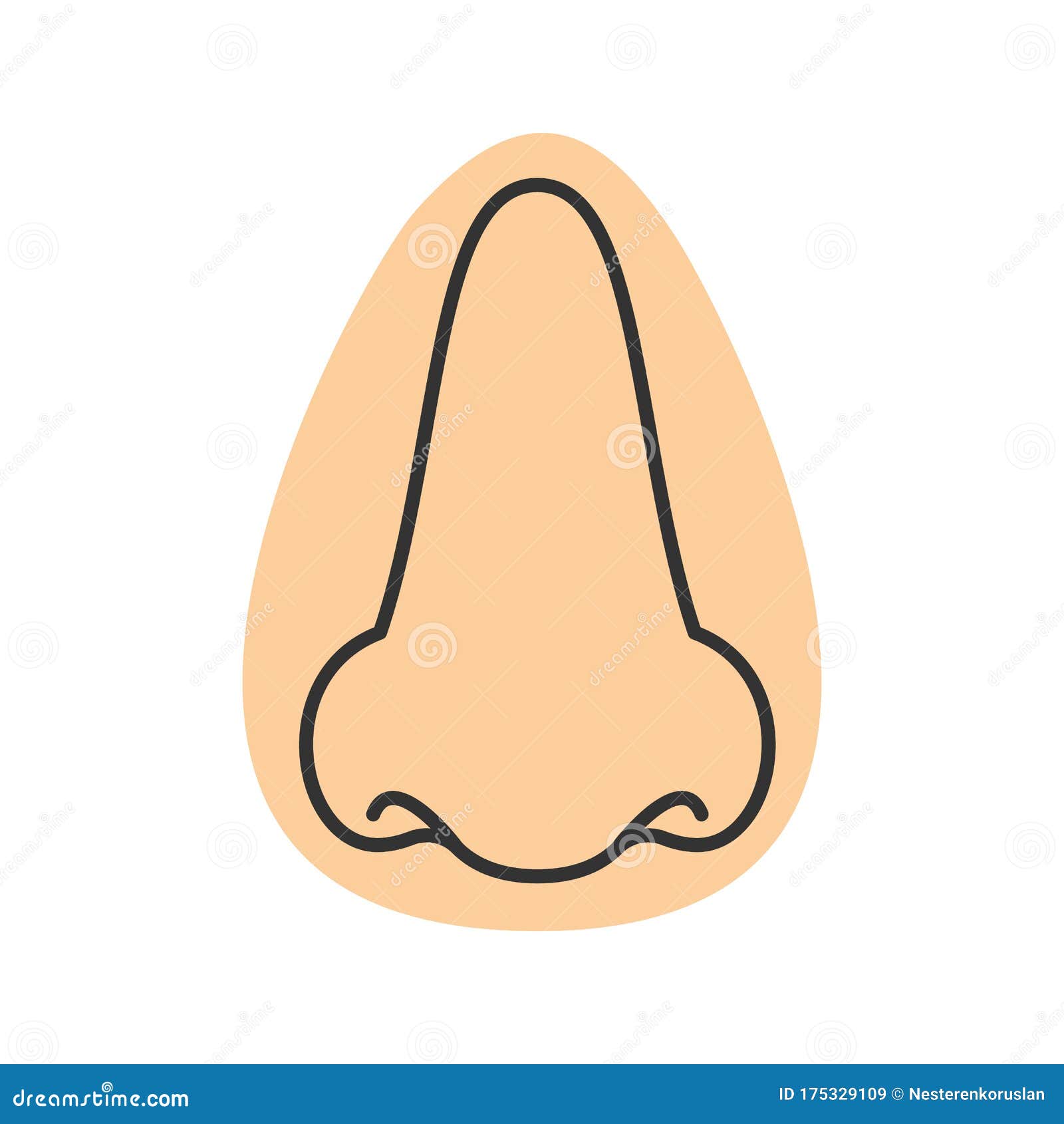 Human nose color icon stock illustration. Illustration of logo - 175329109