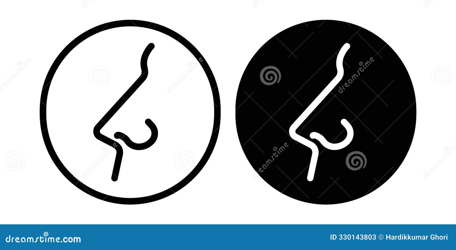 Human Nose Thin Line Icon Set Stock Illustration - Illustration of ...
