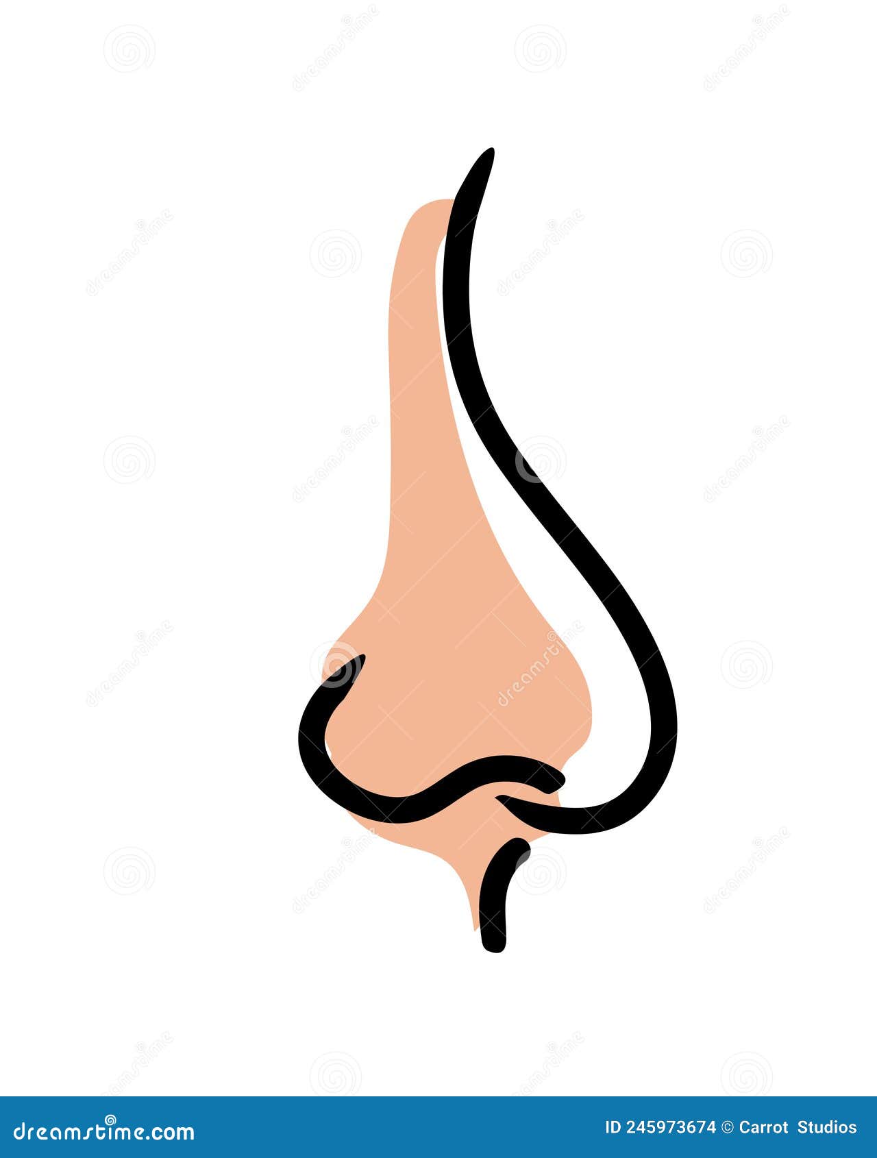 Human nose Icon stock vector. Illustration of logo, nose - 245973674
