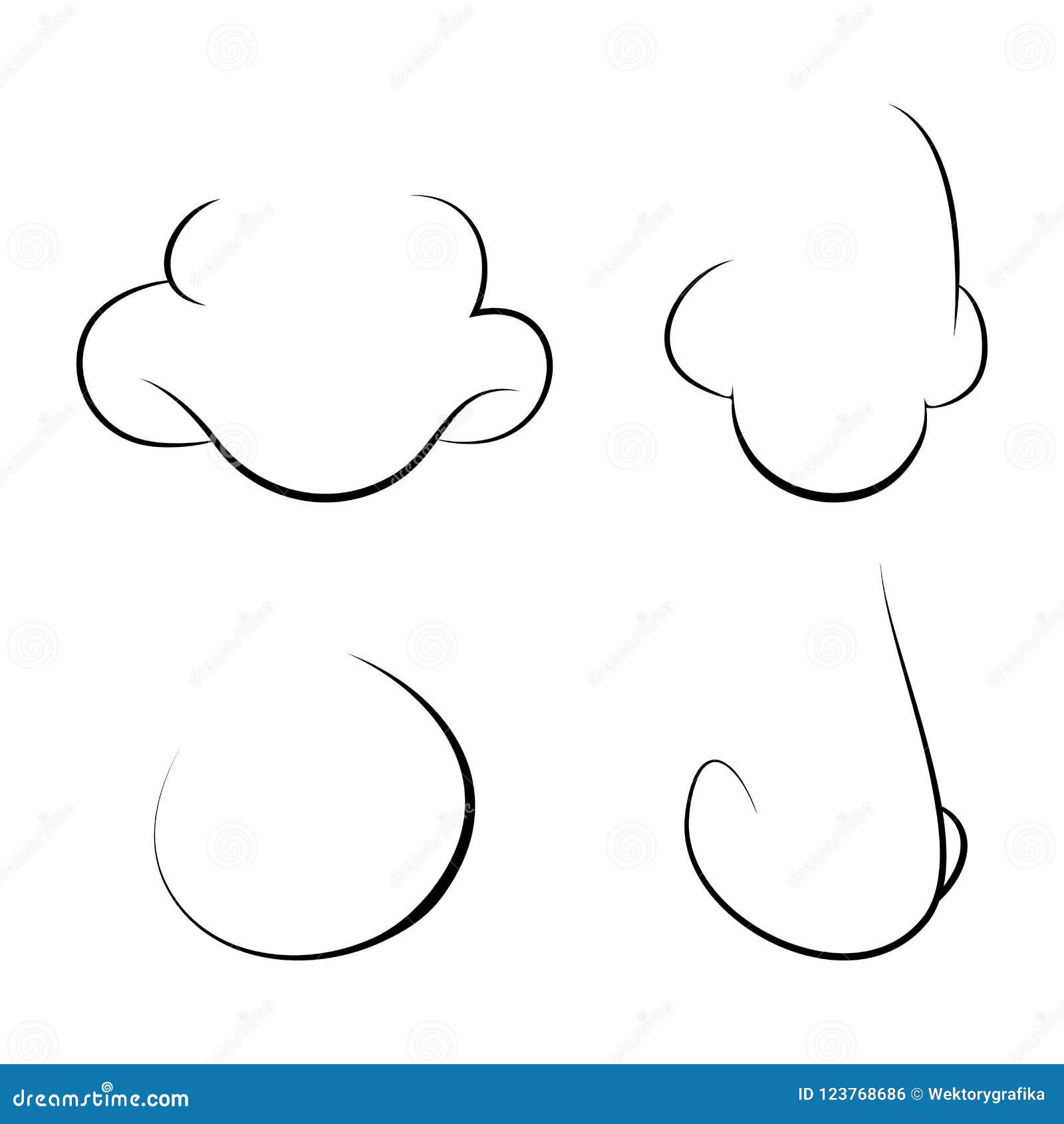 Human Nose Outline Design Isolated On White Background Vector ...