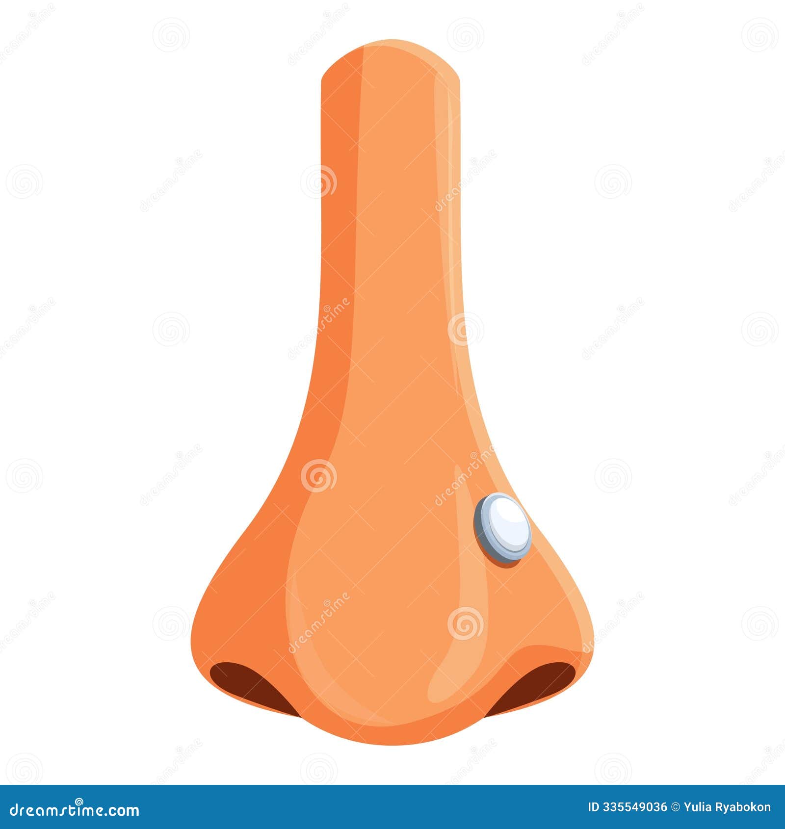 Human Nose with Piercing Showing Body Modification Stock Illustration ...
