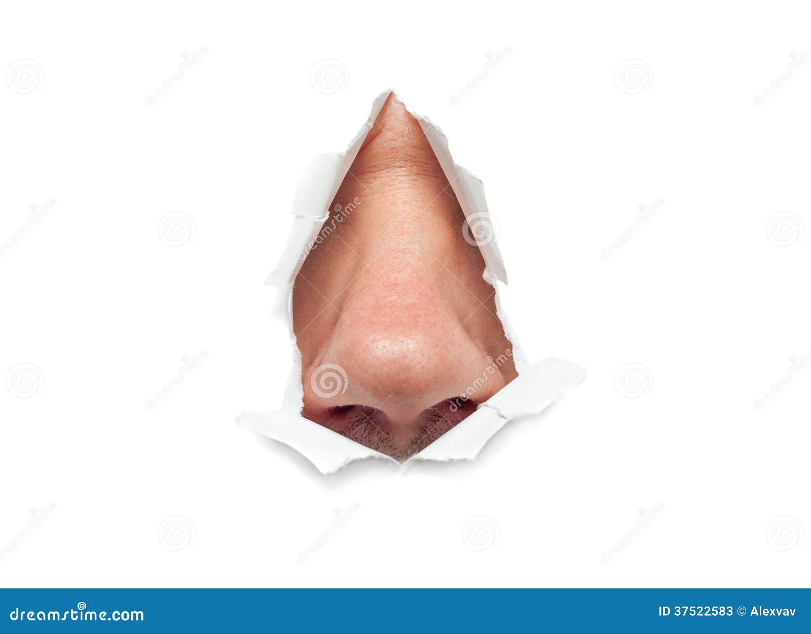 The Human Nose Sticks Out through a Hole Stock Image - Image of body ...