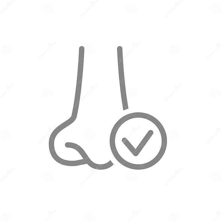 Human Nose with Tick Checkmark Line Icon. Healthy Organ of Smell ... Human Nose with Tick Checkmark Line Icon. Healthy Organ of Smell ...