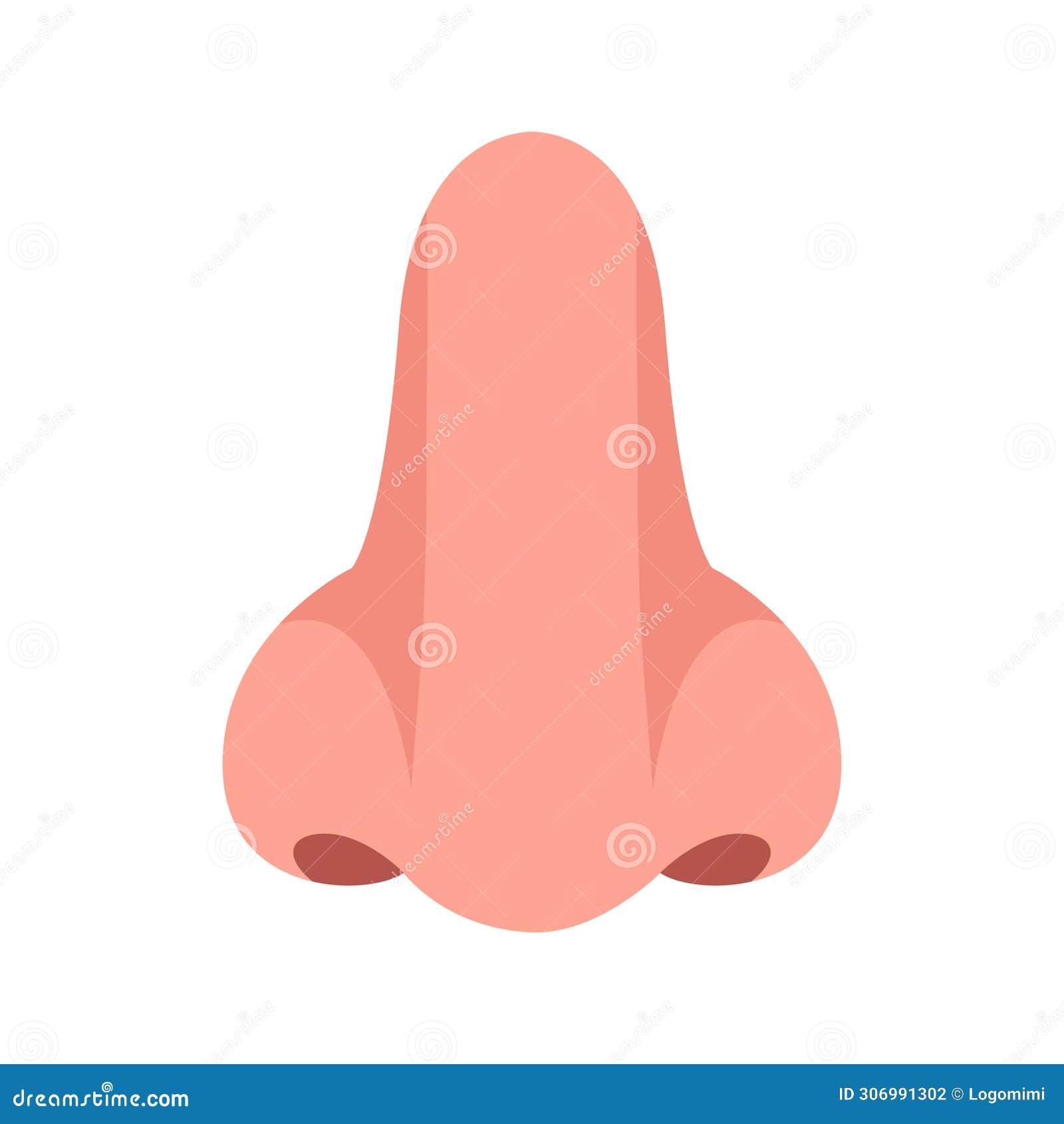 Human Nose Vector Image, Sense of Smell, Five Human Senses, Colored ...