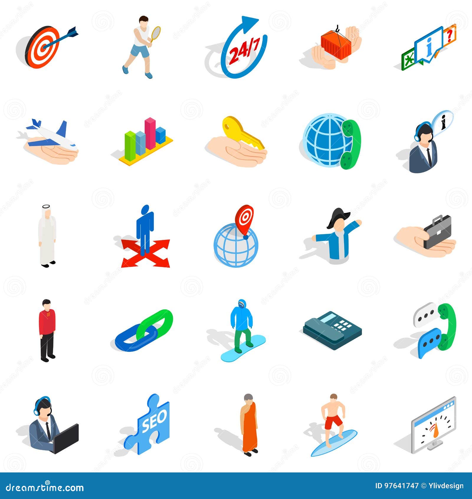 Human Occupation Icons Set, Isometric Style Stock Vector - Illustration ...