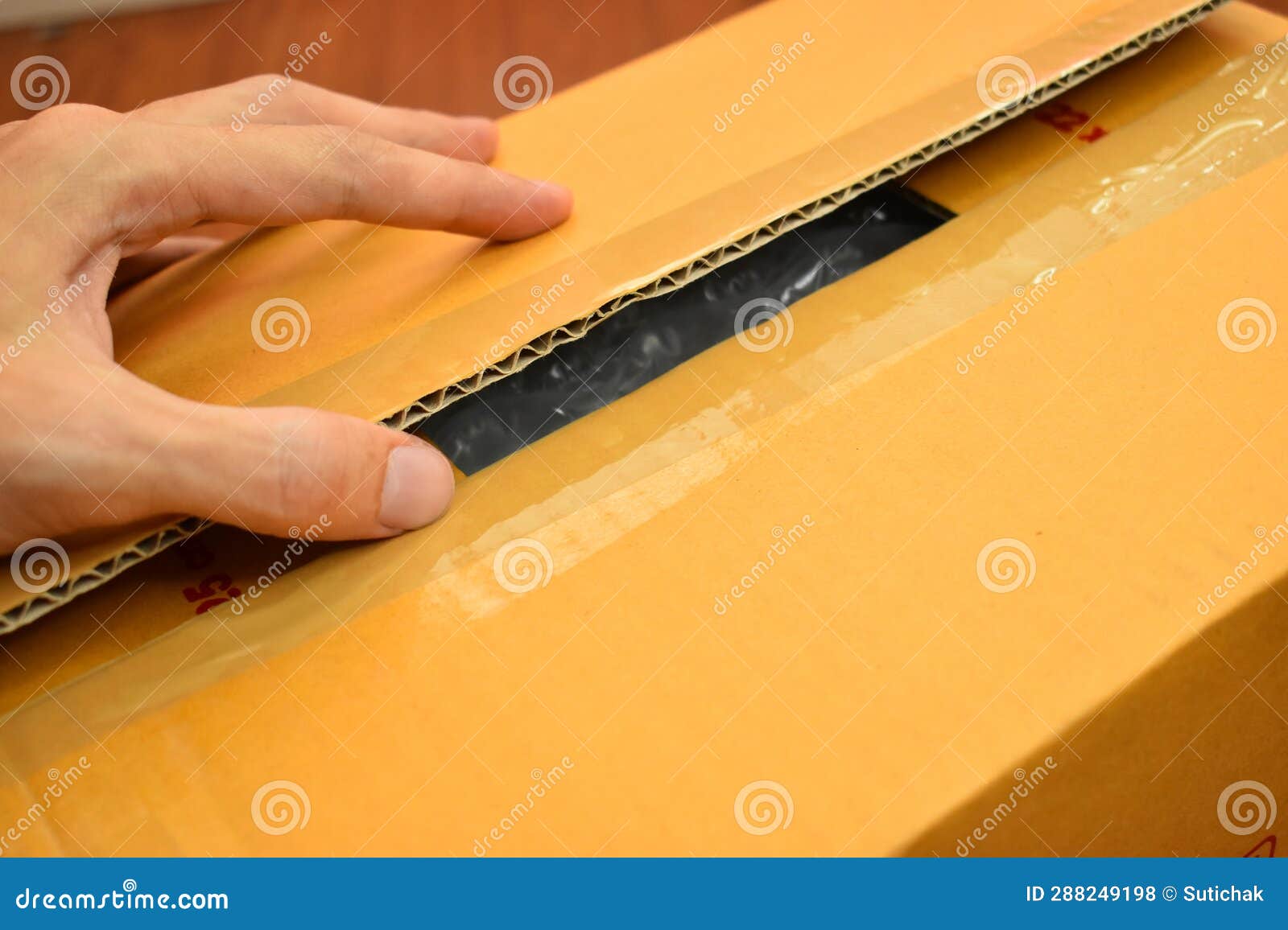 Human Open Brown Paper Box Packaging, Delivery Industry Stock Photo ...