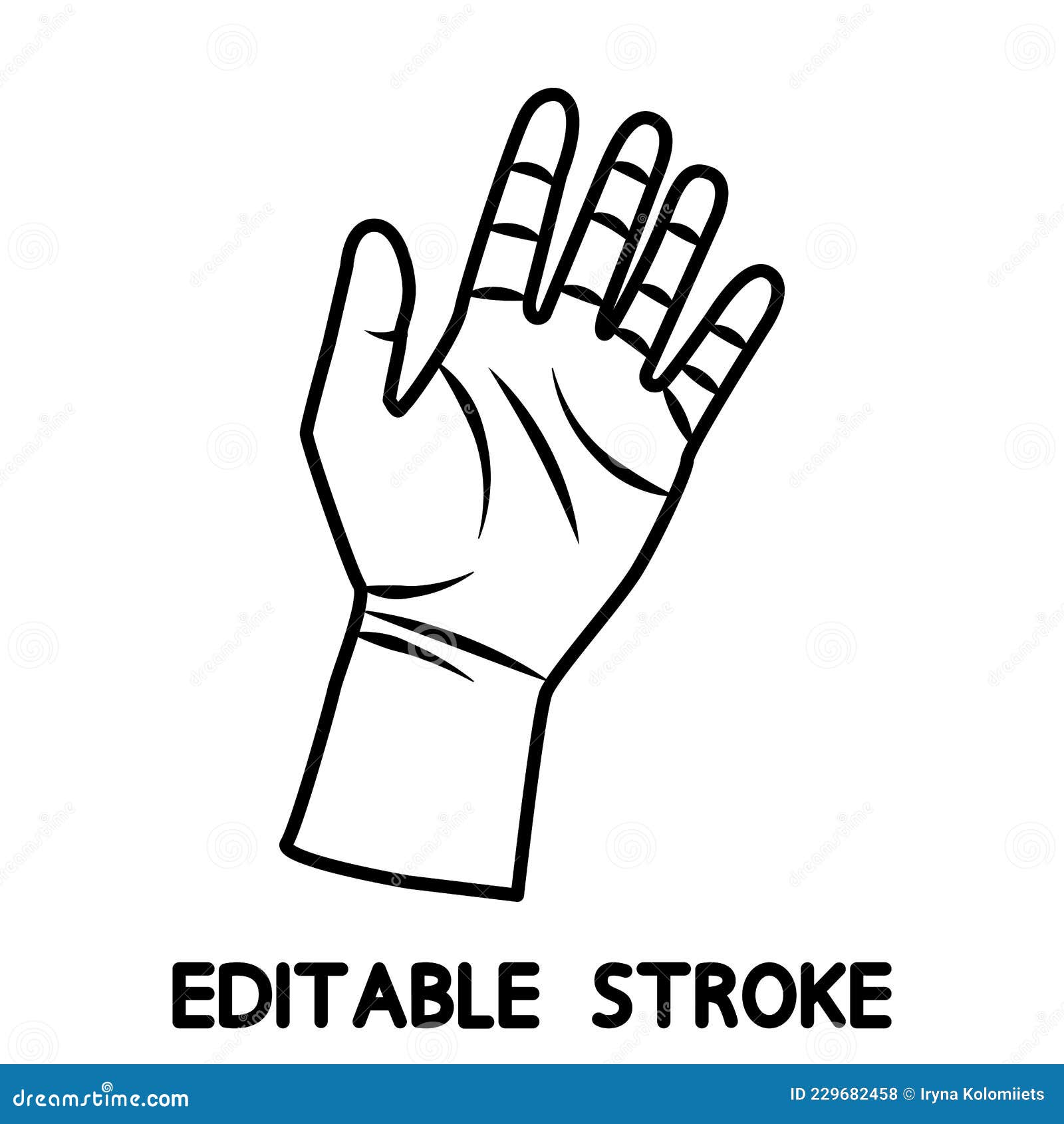 Human Open Hand. Linear Icon. Palm Hand. Vector Stock Vector ...