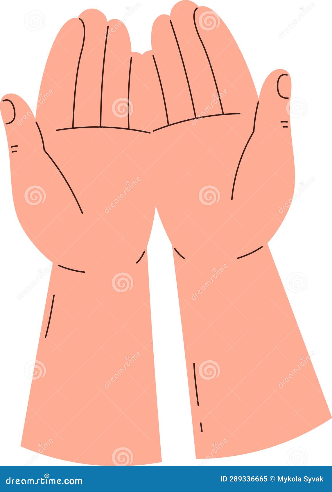 Human Opened Palms stock vector. Illustration of palm - 289336665