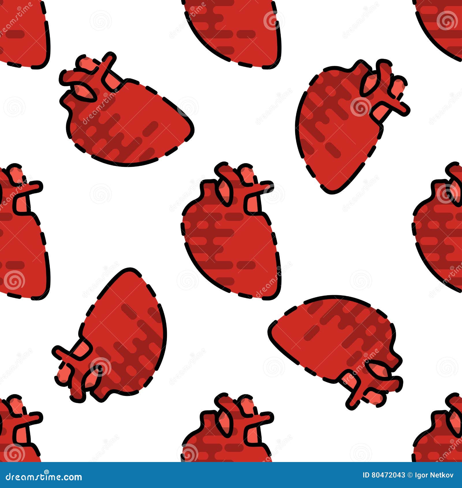 Human organs flat pattern stock vector. Illustration of healthy - 80472043