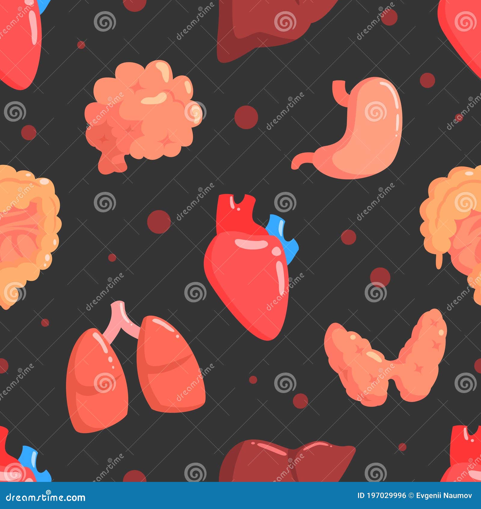 Human Organs Seamless Pattern, Medical Science Innovation ...