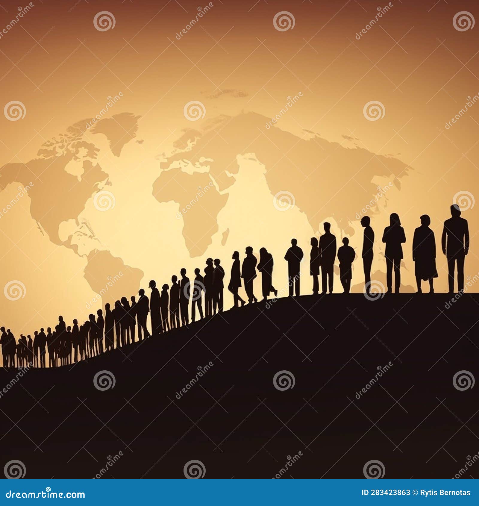 Human Overpopulation on Planet Earth Concept. Generative AI Stock ...