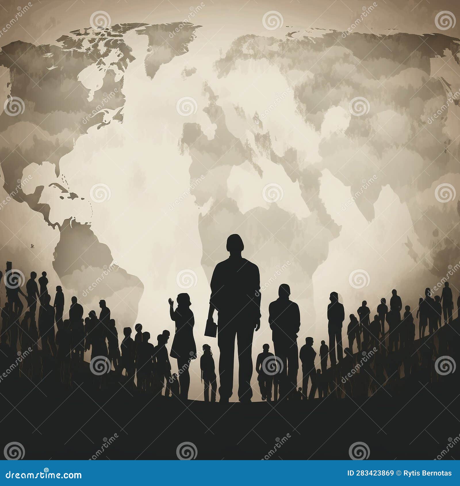 Human Overpopulation on Planet Earth Concept. Generative AI Stock ...