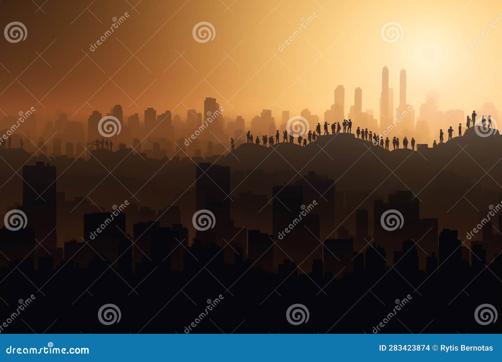 Human Overpopulation on Planet Earth Concept. Generative AI Stock ...