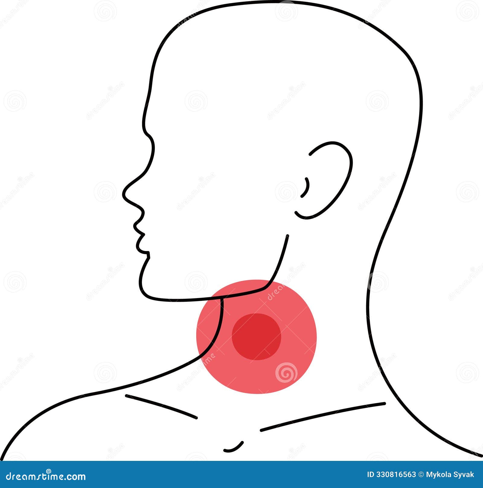 Human Pain in Throat Line Illustration Stock Illustration ...