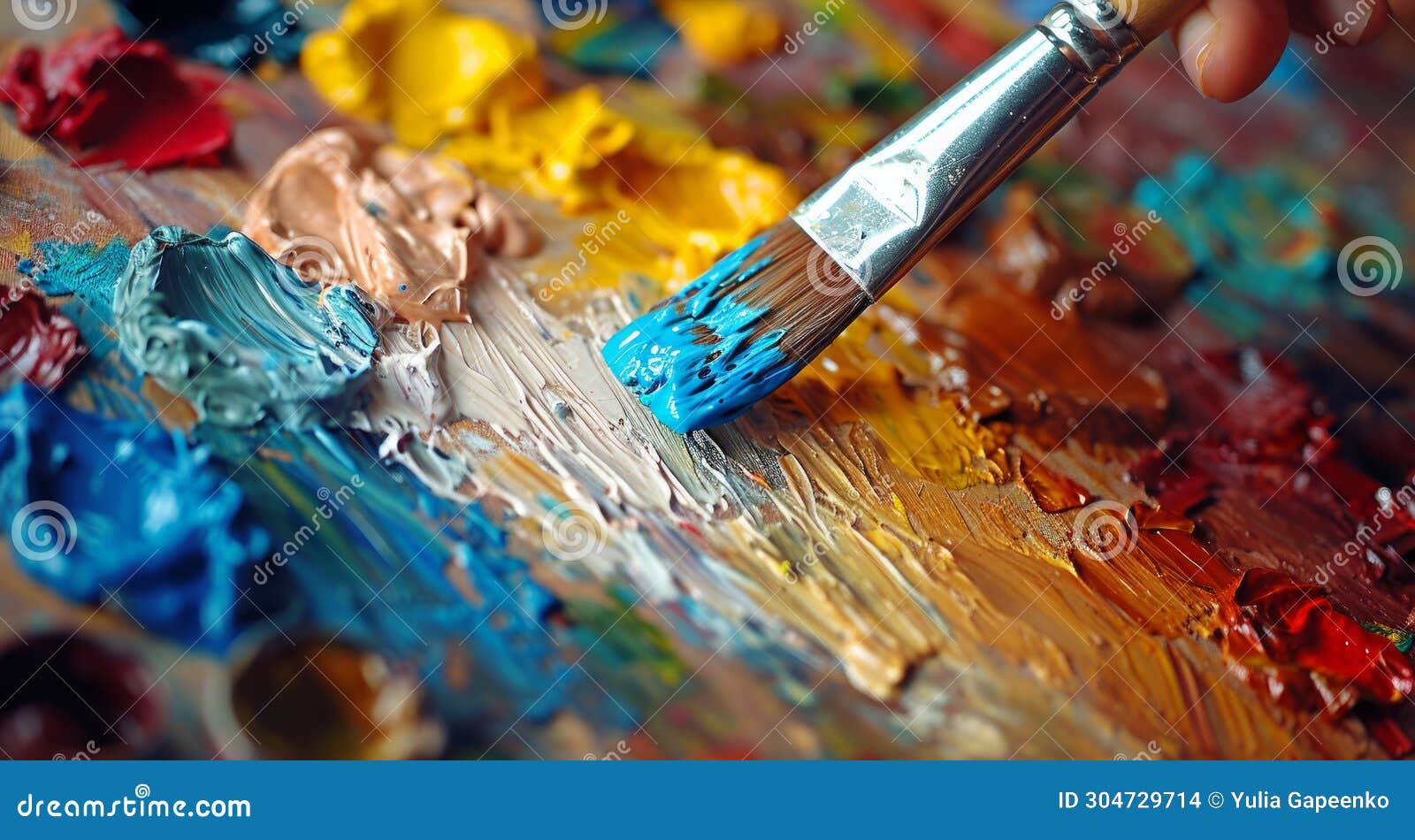 Human Painting with Colored Paints on a Palette Stock Photo - Image of ...