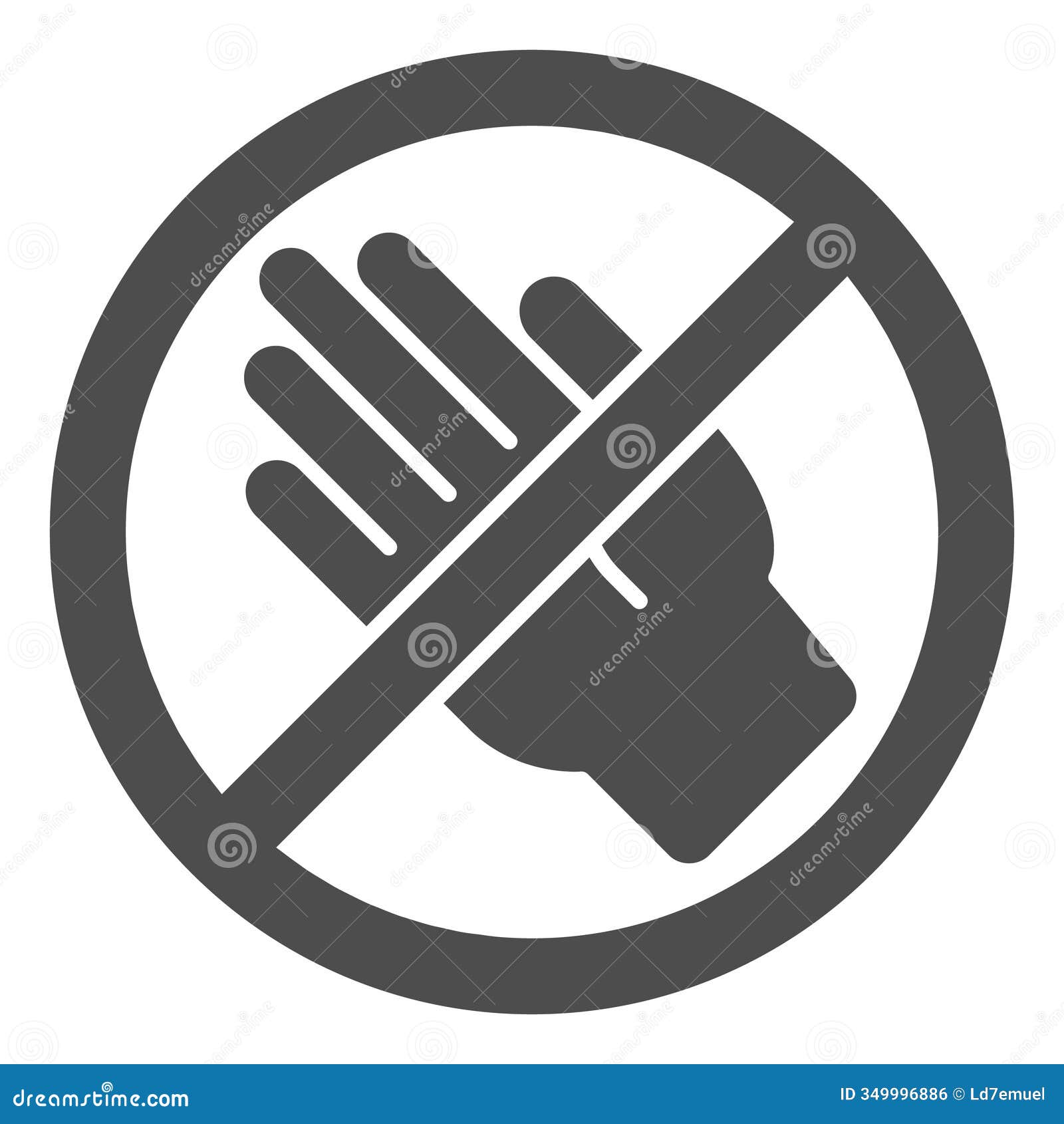 Human Palm Hand Ban Solid Icon, Prohibited Elements Concept. Vector ...