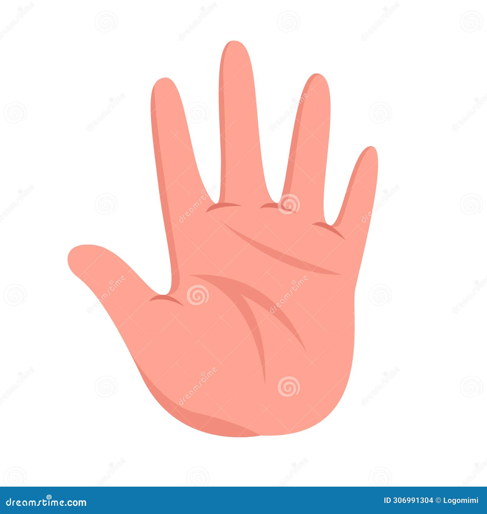 Human Palm or Hand Skin Vector Image, Sense of Touch, Five Human Senses ...