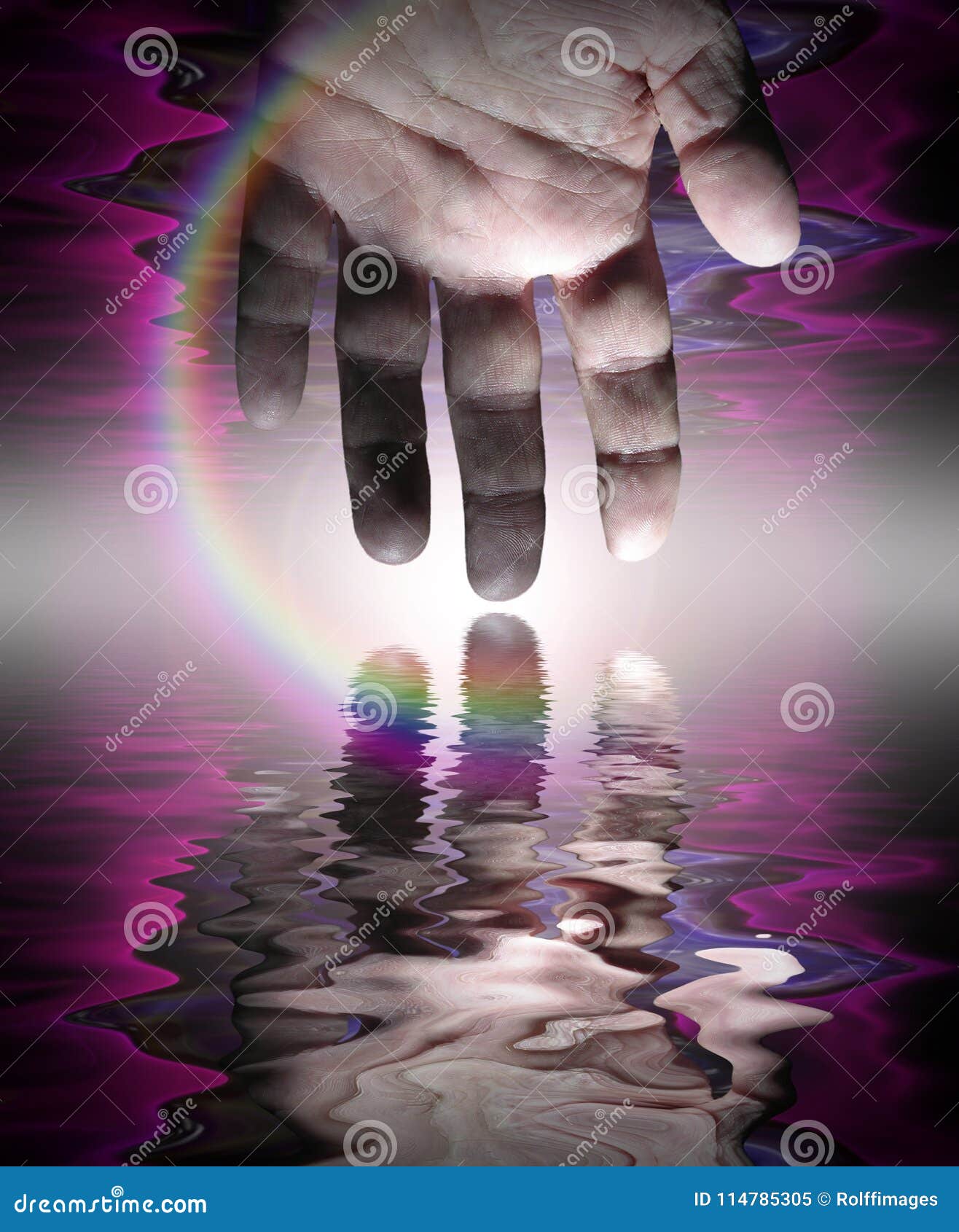 Hand and liquid stock illustration. Illustration of reflect - 114785305