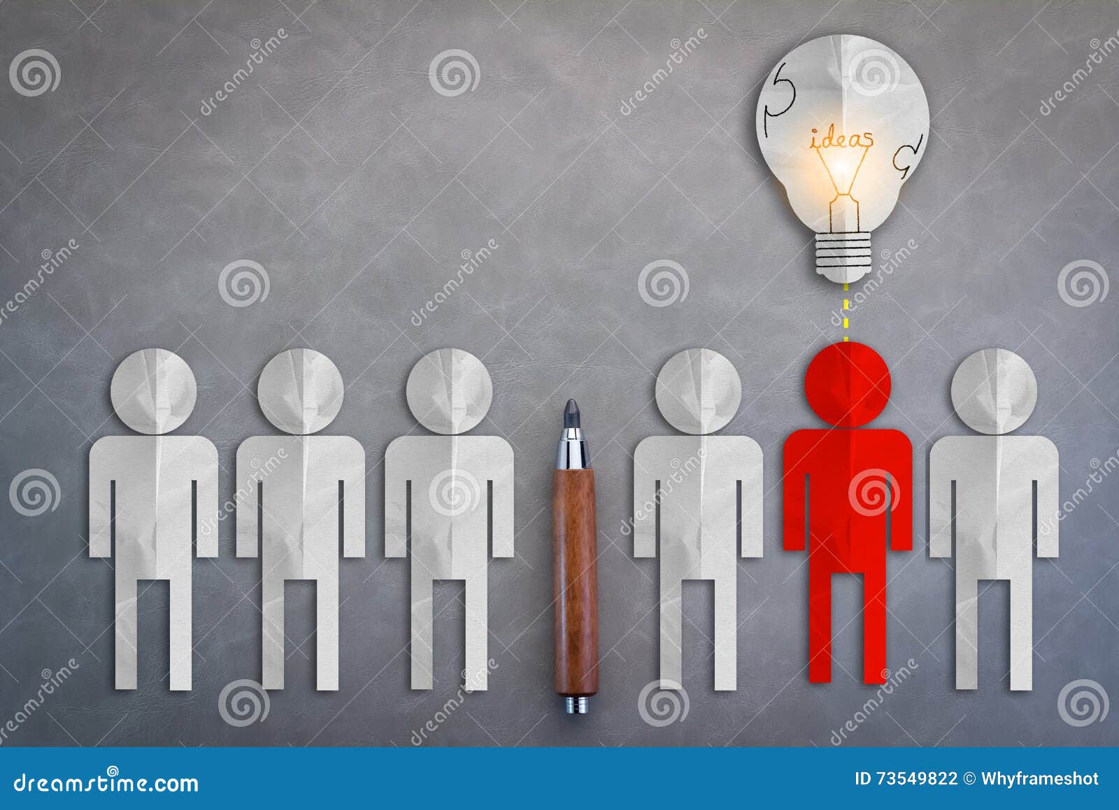 HUMAN PAPER CUT with LIGHT BULB BUSINESS IDEAS CONCEPT Stock Photo ...