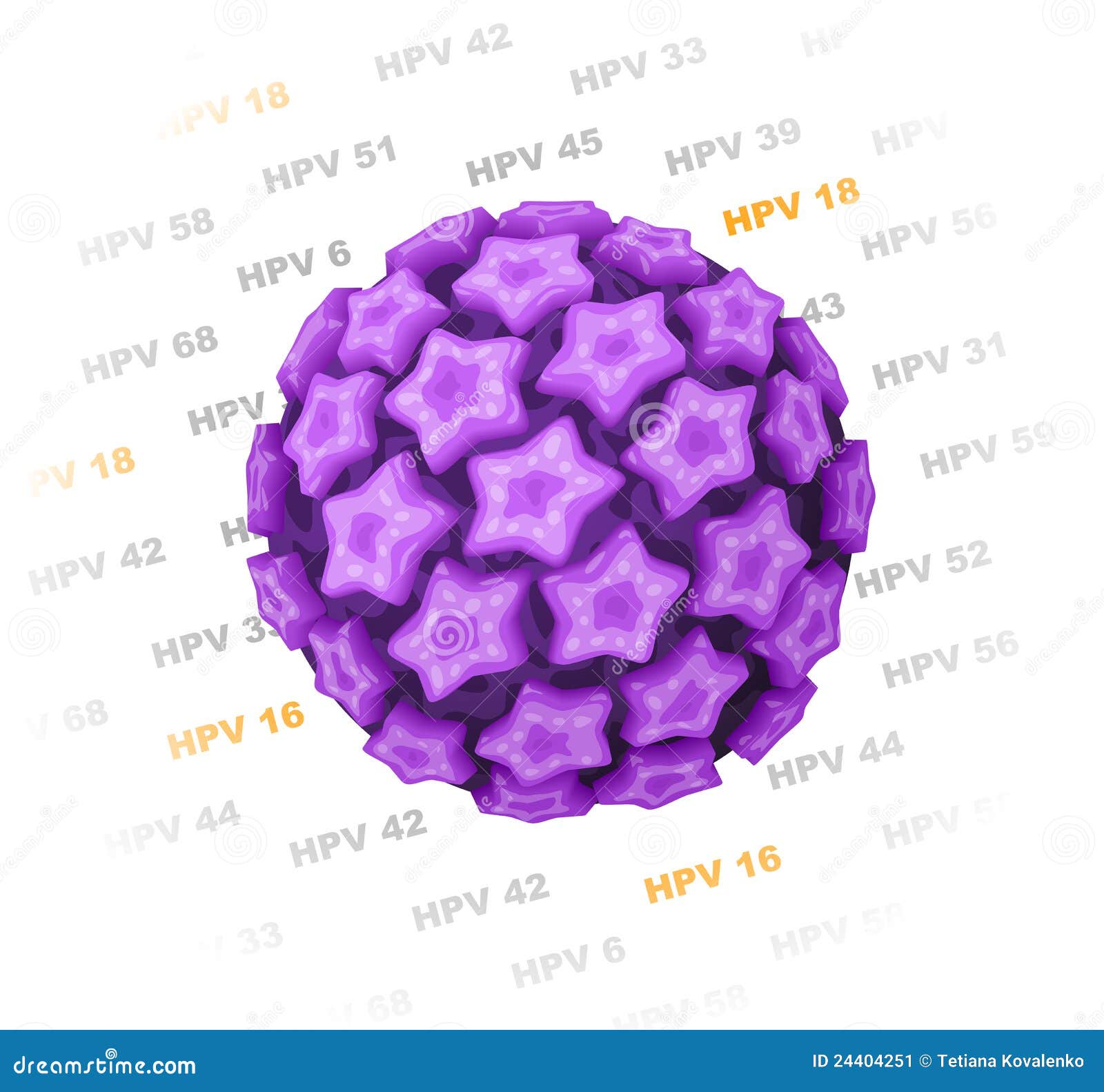 Human papillomavirus (HPV) stock vector. Illustration of magnification ...