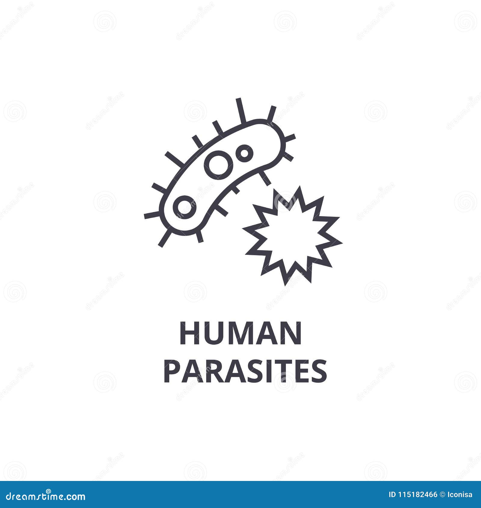 Human Parasites. Black And White Hand Drawn Illustration Stock Image ...