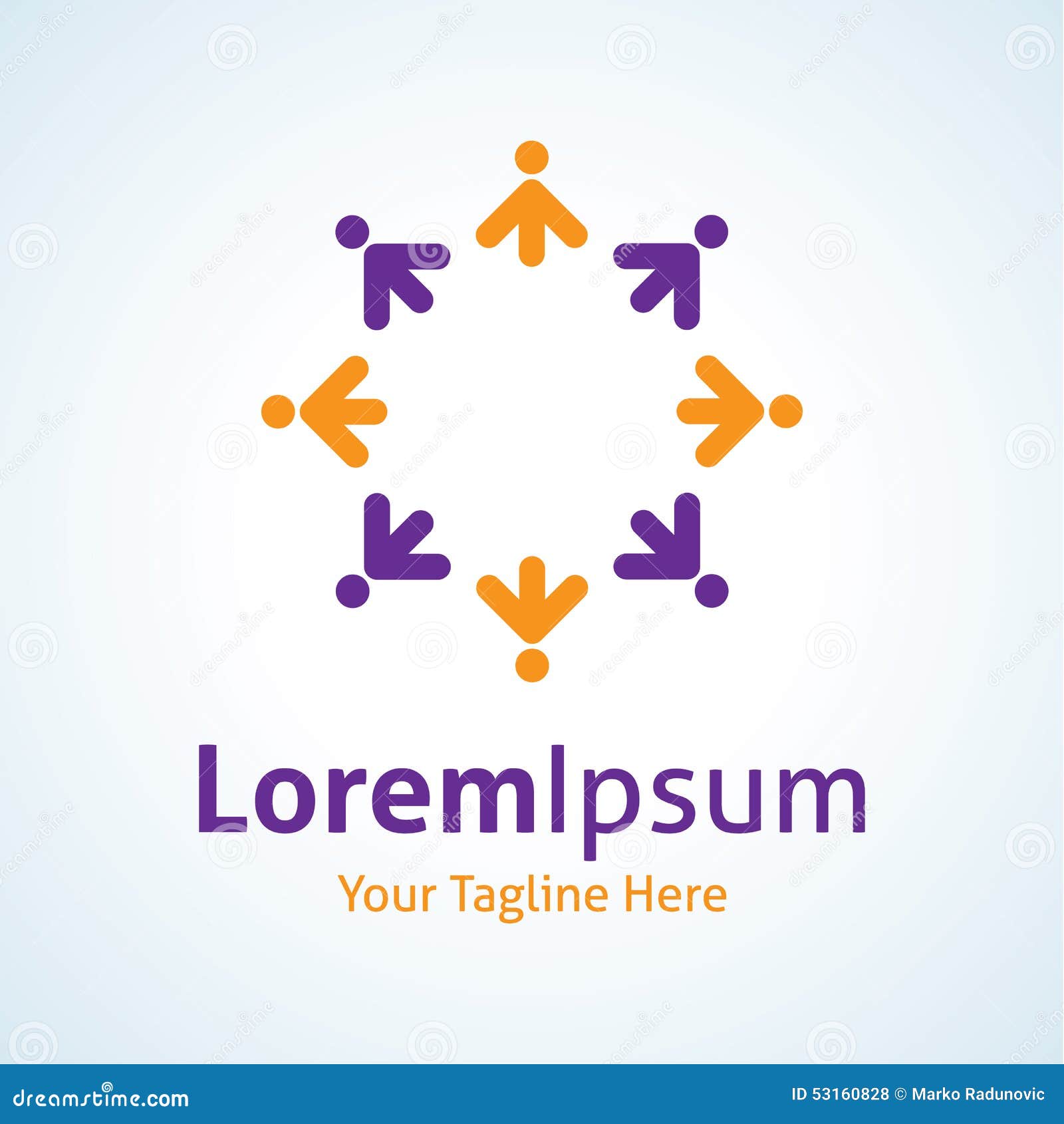 Human Partnership Progress Arrow Spread Direction Logo Icon Stock ...