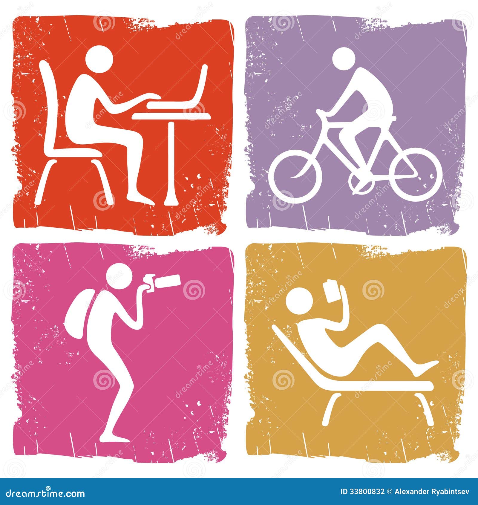 Human Pastime Icon Set Stock Photography - Image: 33800832