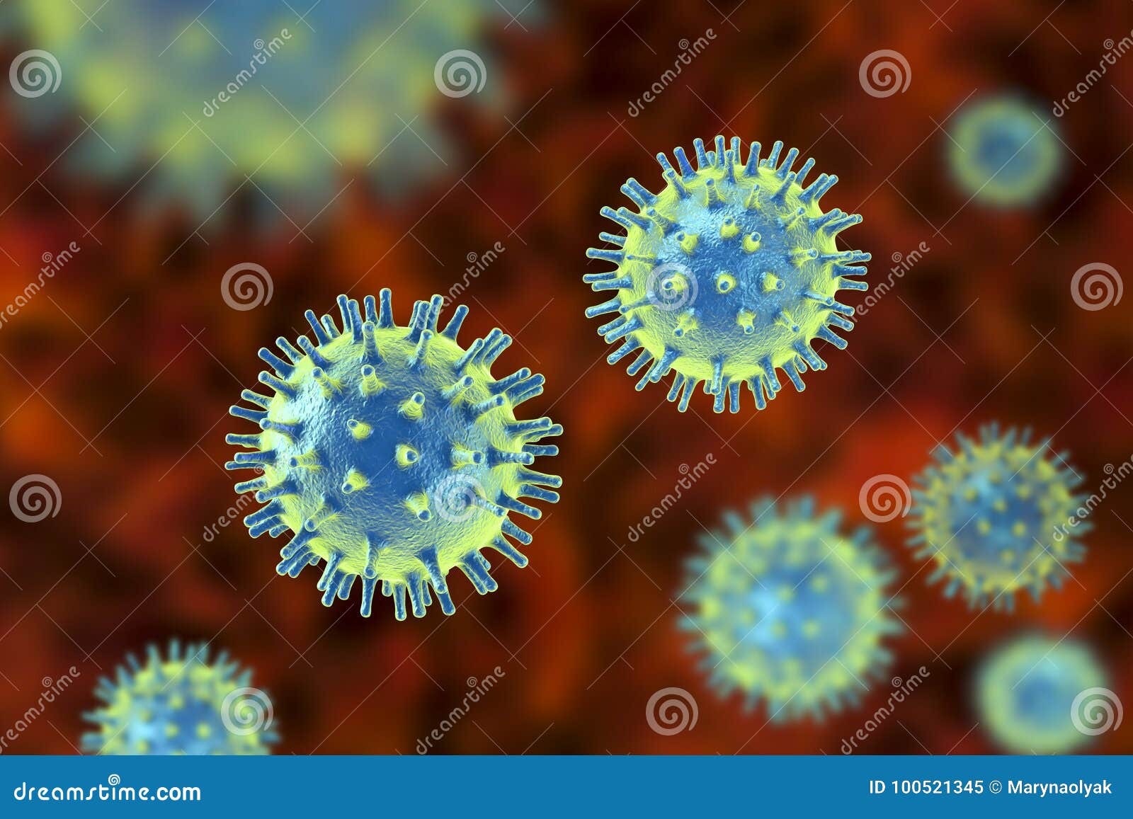 Human Pathogenic Viruses and Bacteria Stock Illustration - Illustration ...