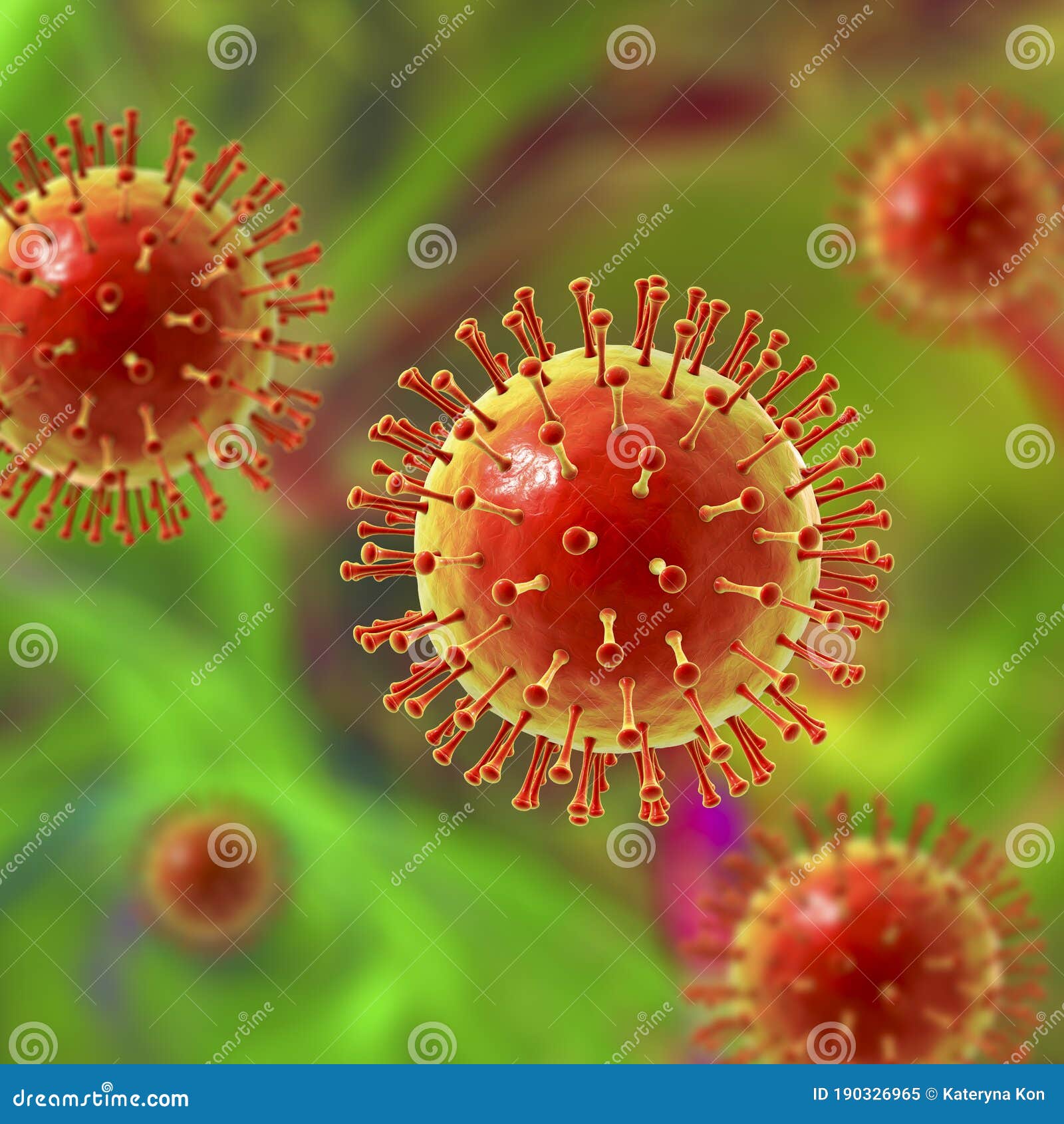 Human pathogenic viruses stock illustration. Illustration of microbe ...