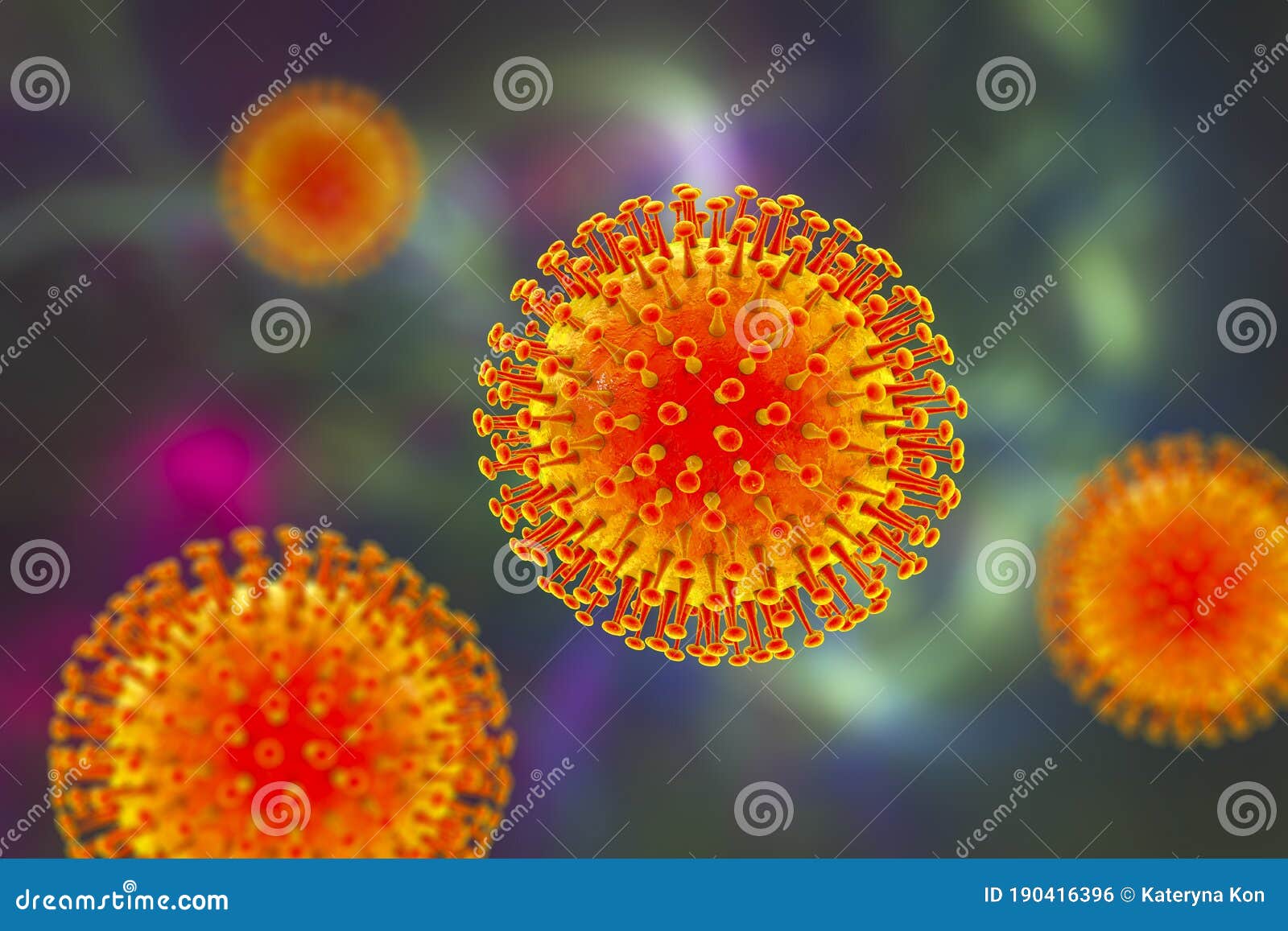 Human Pathogenic Virus And Bacterias Under Microscope. Viral Dis ...