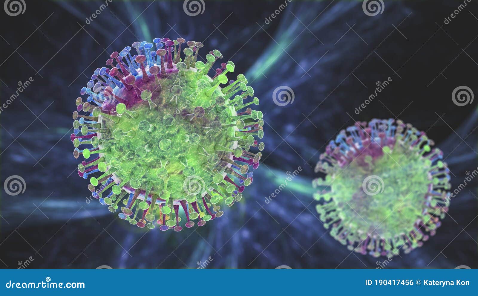 Human Pathogenic Virus And Bacterias Under Microscope. Viral Dis ...