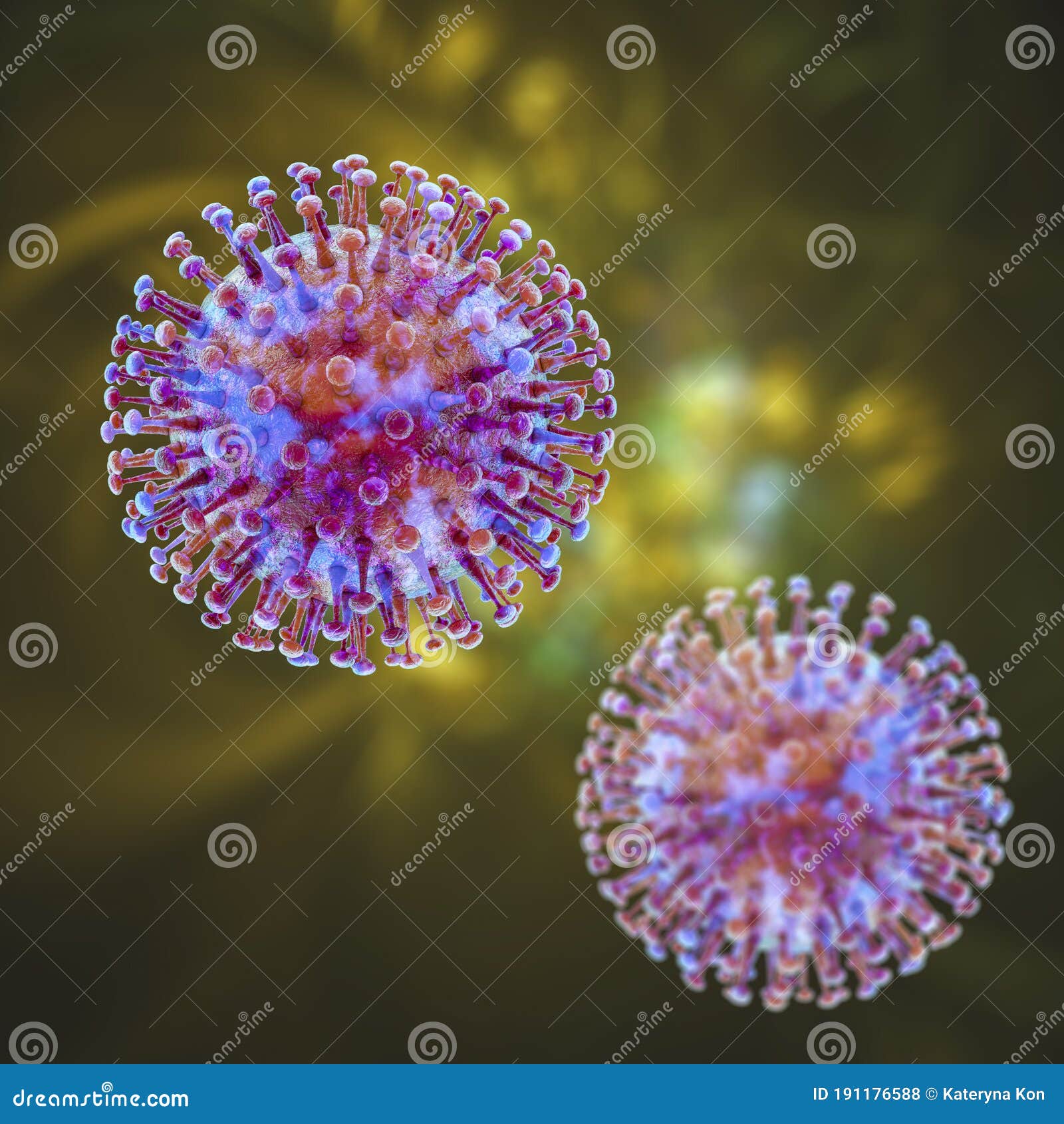 Human Pathogenic Virus And Bacterias Under Microscope. Viral Dis ...