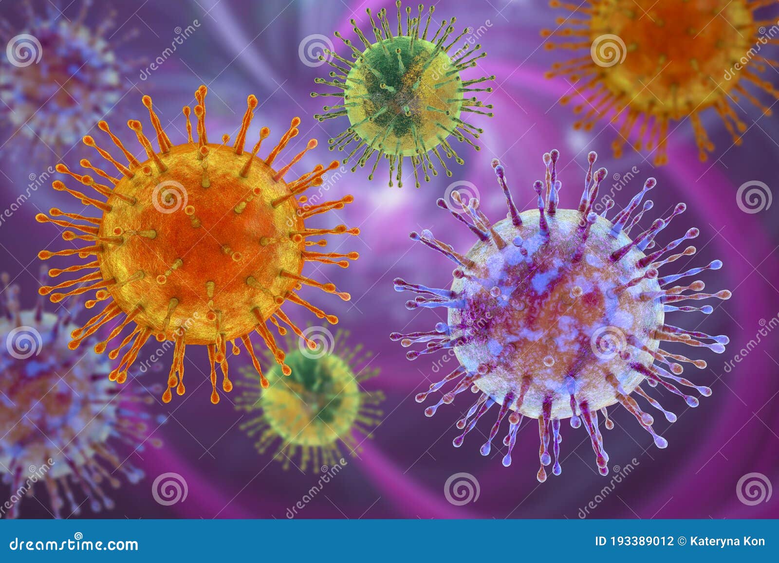 Human pathogenic viruses stock illustration. Illustration of covid19 ...