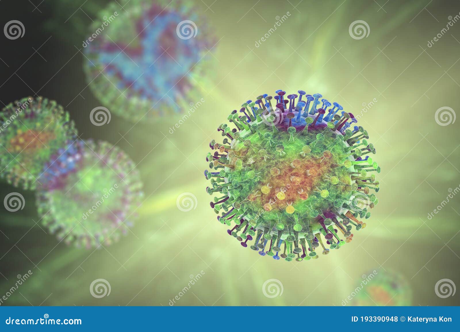 Human Pathogenic Virus And Bacterias Under Microscope. Viral Dis ...