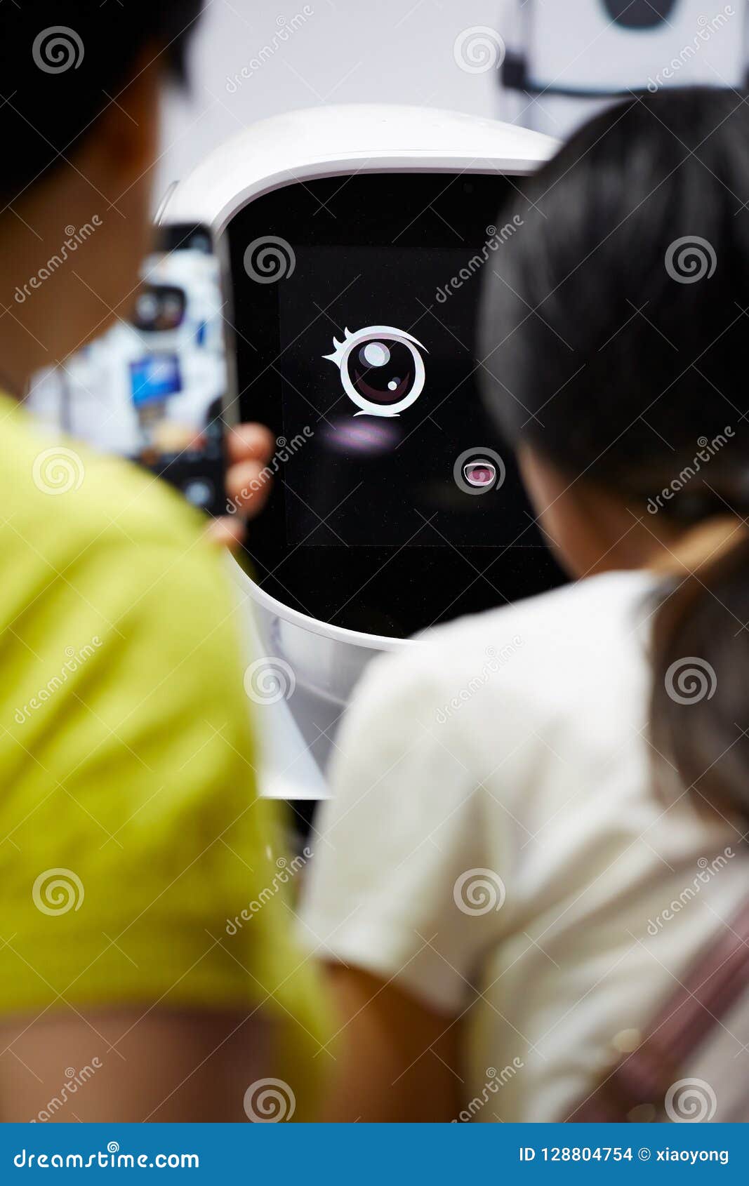 AI Robot Interacting with People Stock Photo - Image of conference ...