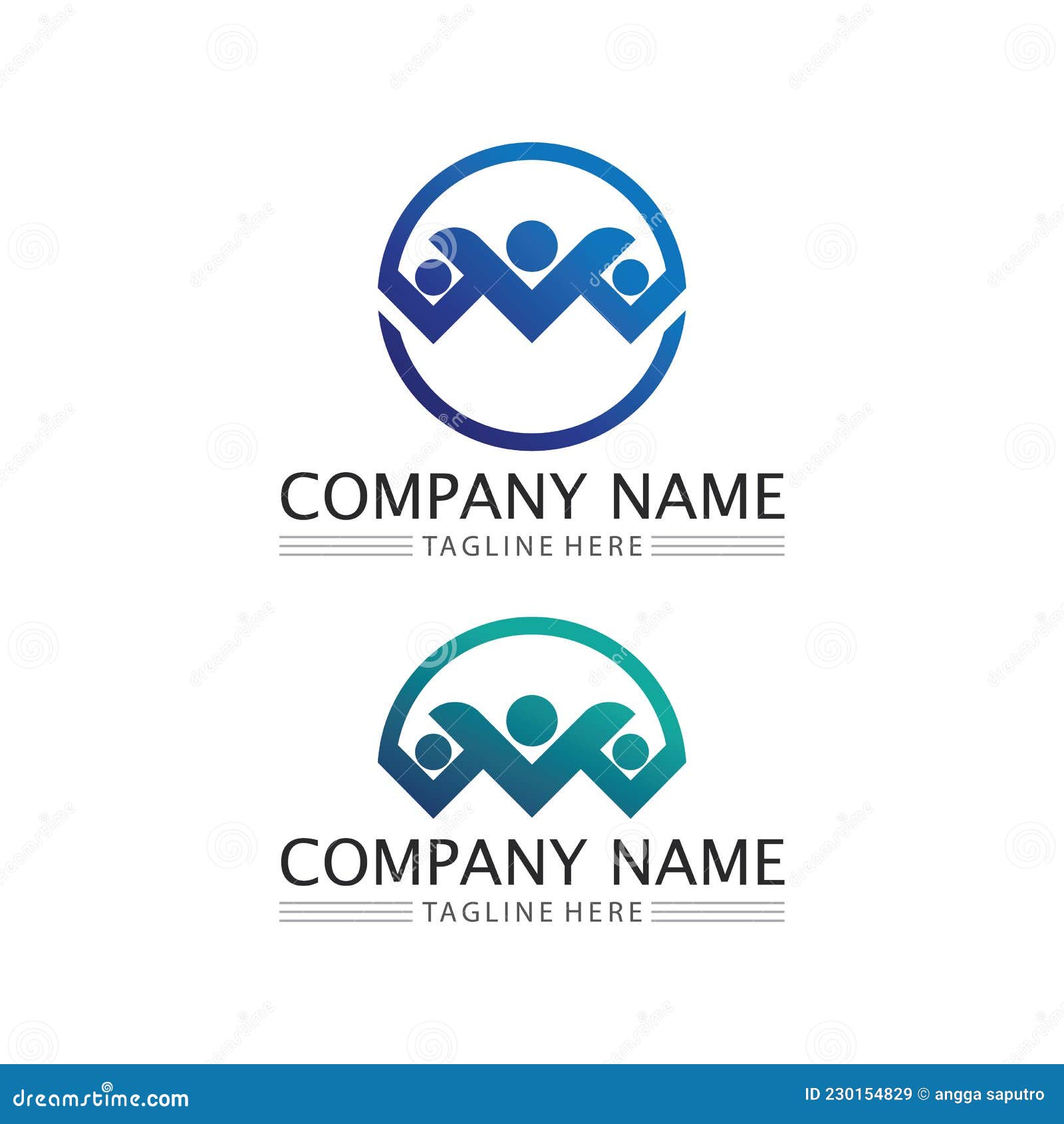 Human and People Logo Design Community Care Icon Stock Vector ...