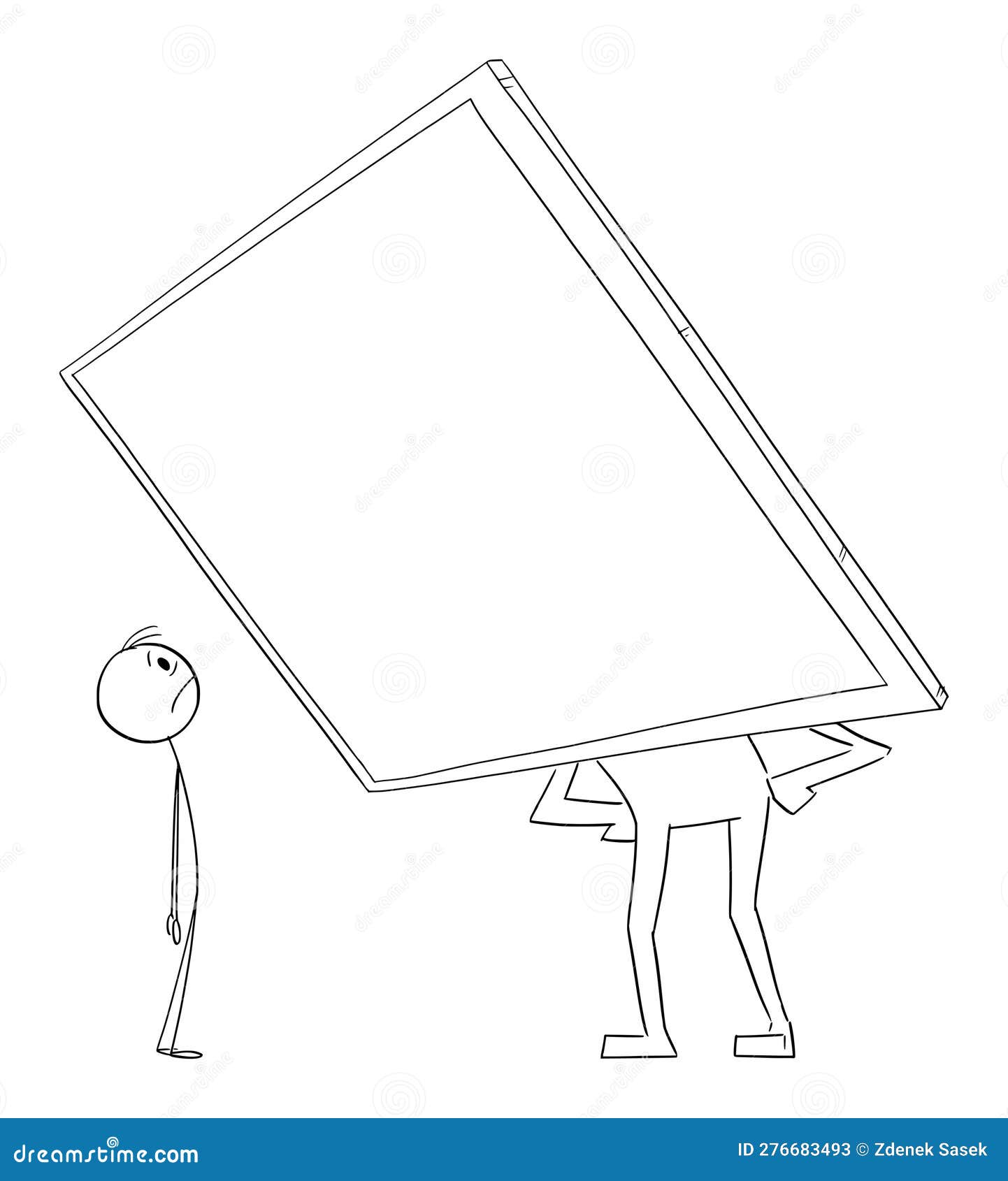 Person or Human Facing Computer Technology or Ai , Vector Cartoon Stick ...