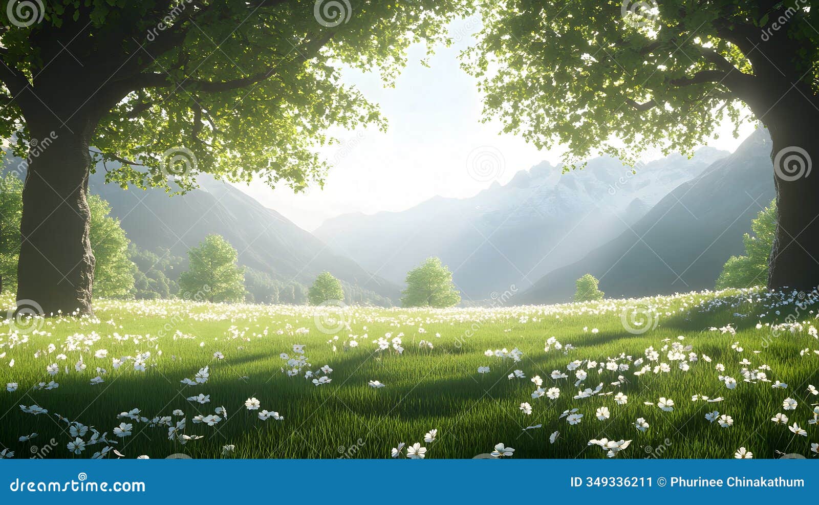 A Human Perspective on an Open Space in the Middle of a Large Lawn ...