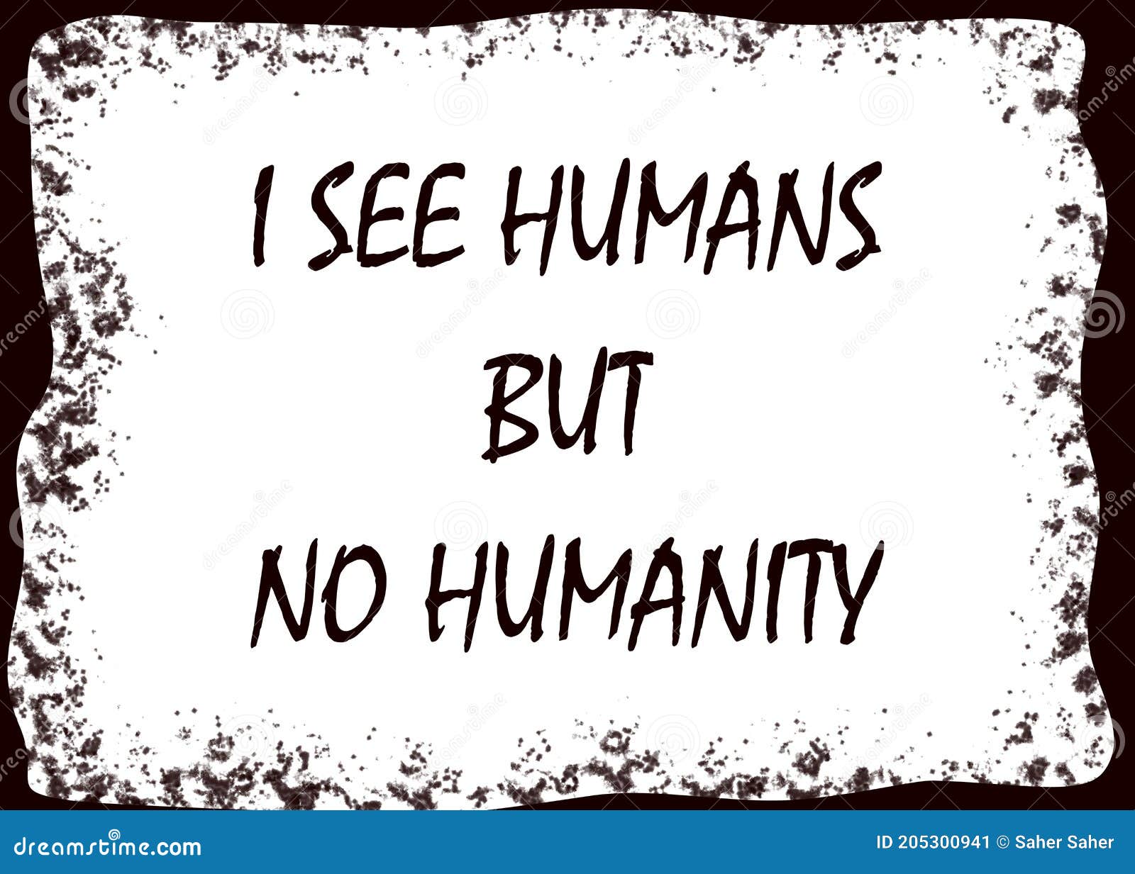 Human Phrase with Black Color Border Stock Illustration - Illustration ...