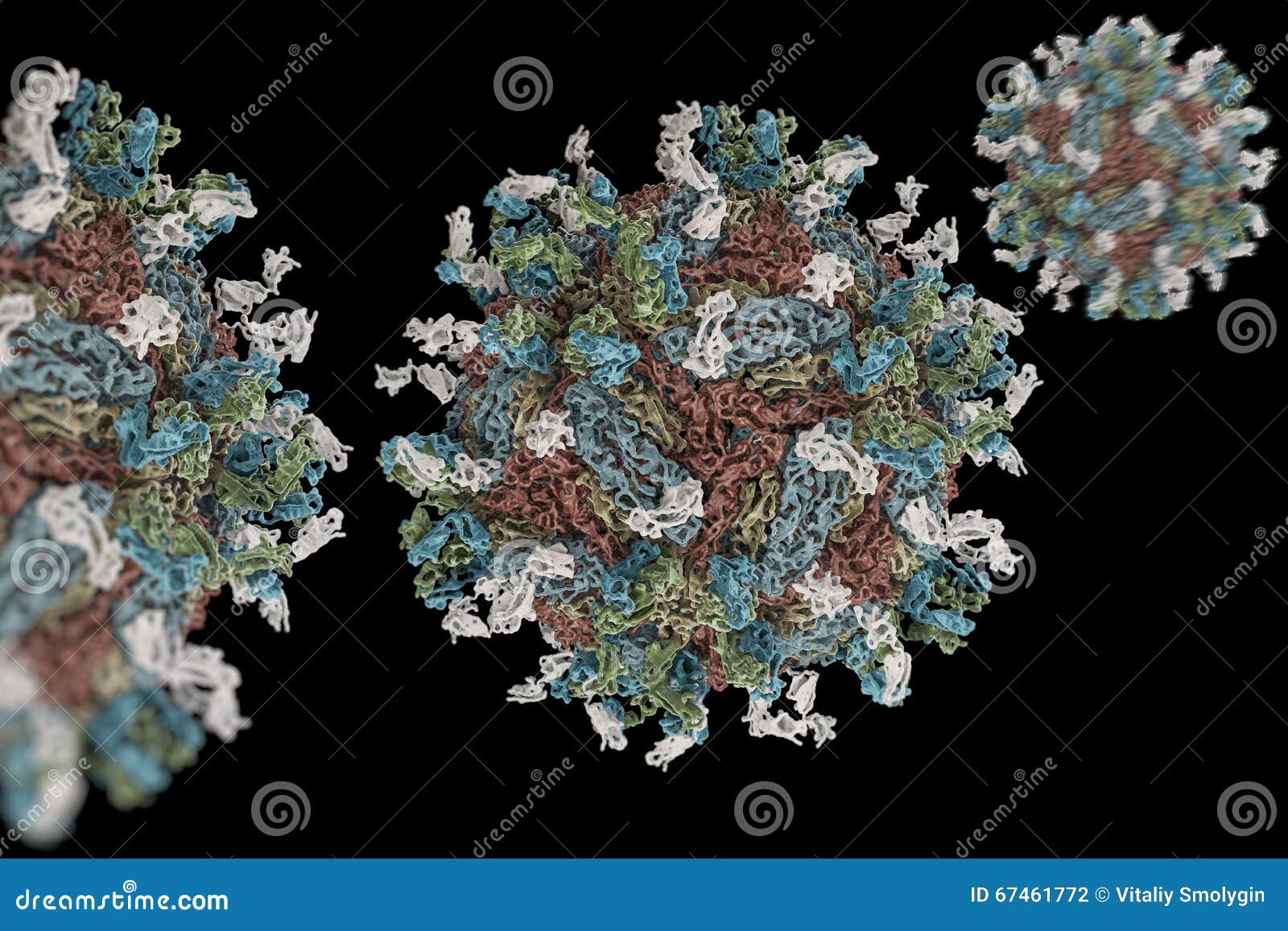 Human Poliovirus, Molecular Model Stock Illustration - Illustration of ...