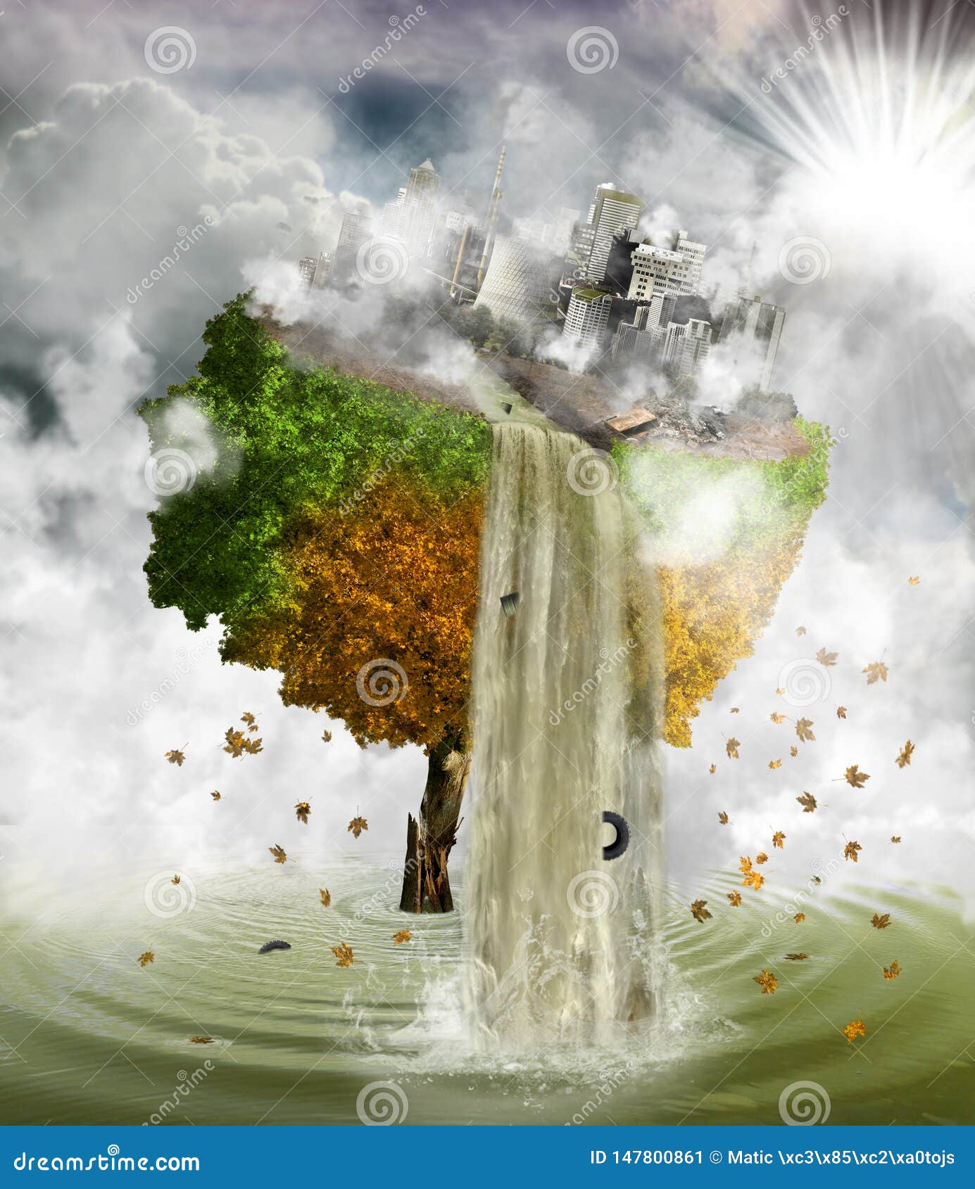 Human Polluting Environment, Concept Stock Illustration - Illustration ...