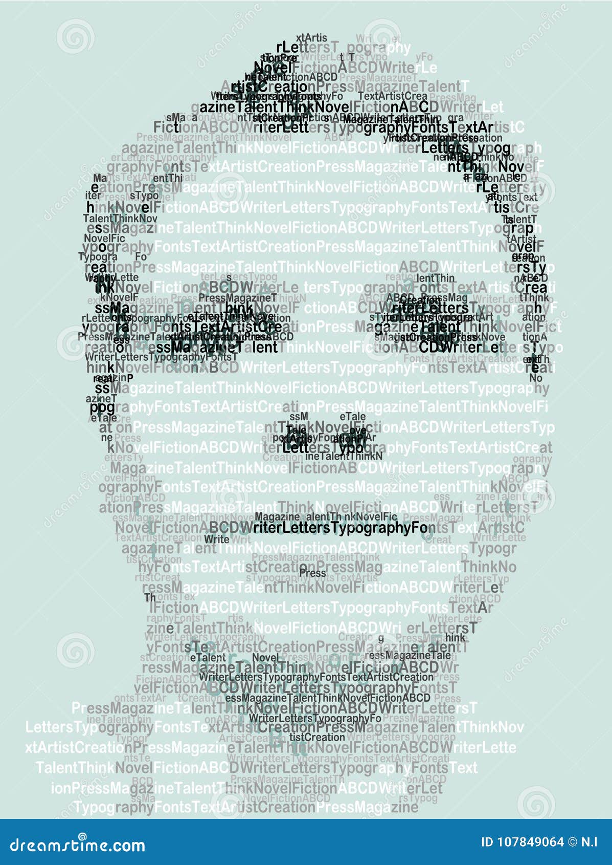 Human Portrait Made with Letters Stock Vector - Illustration of ...
