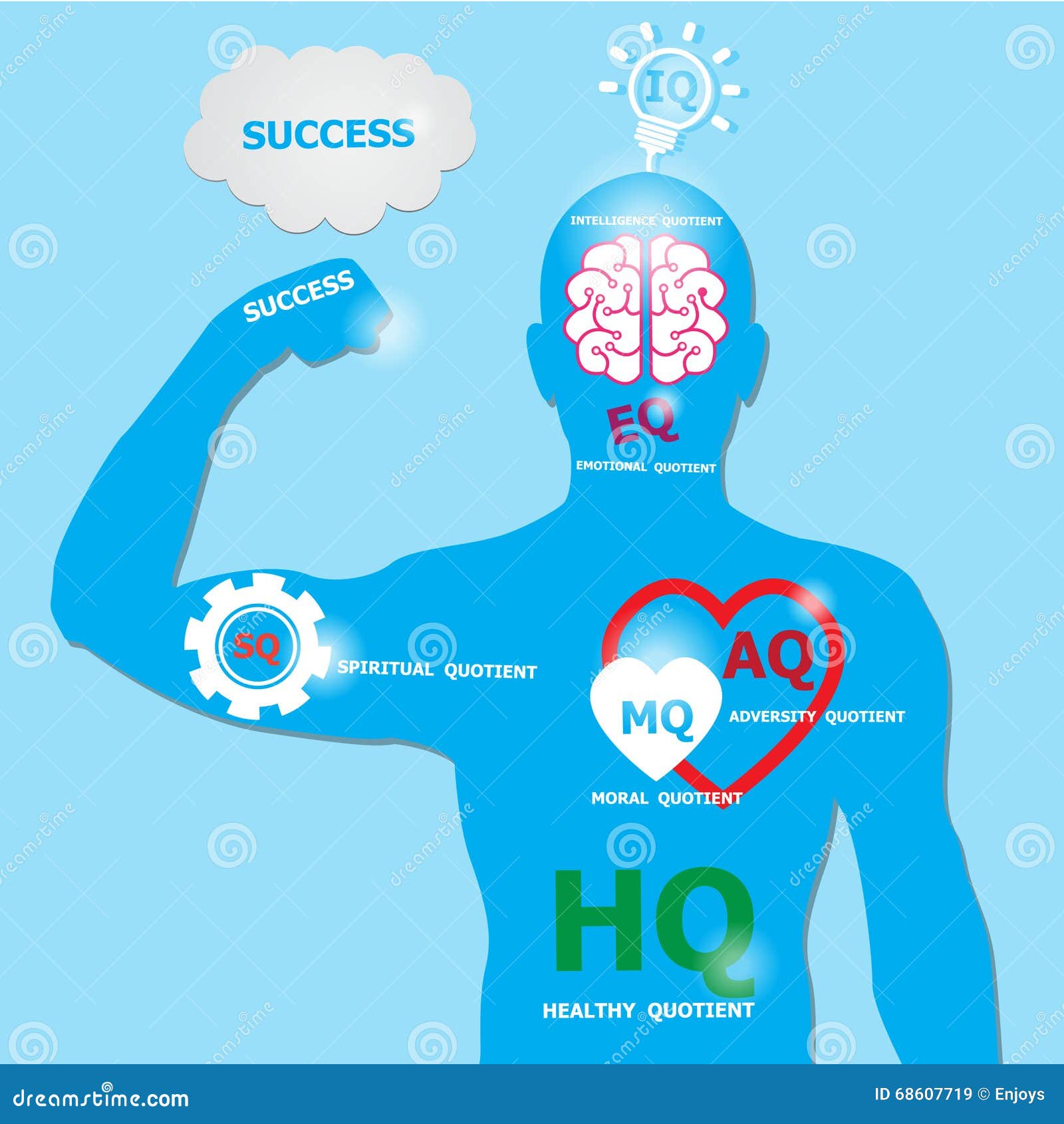 Human Power To Success Concept Stock Illustration - Illustration of ...