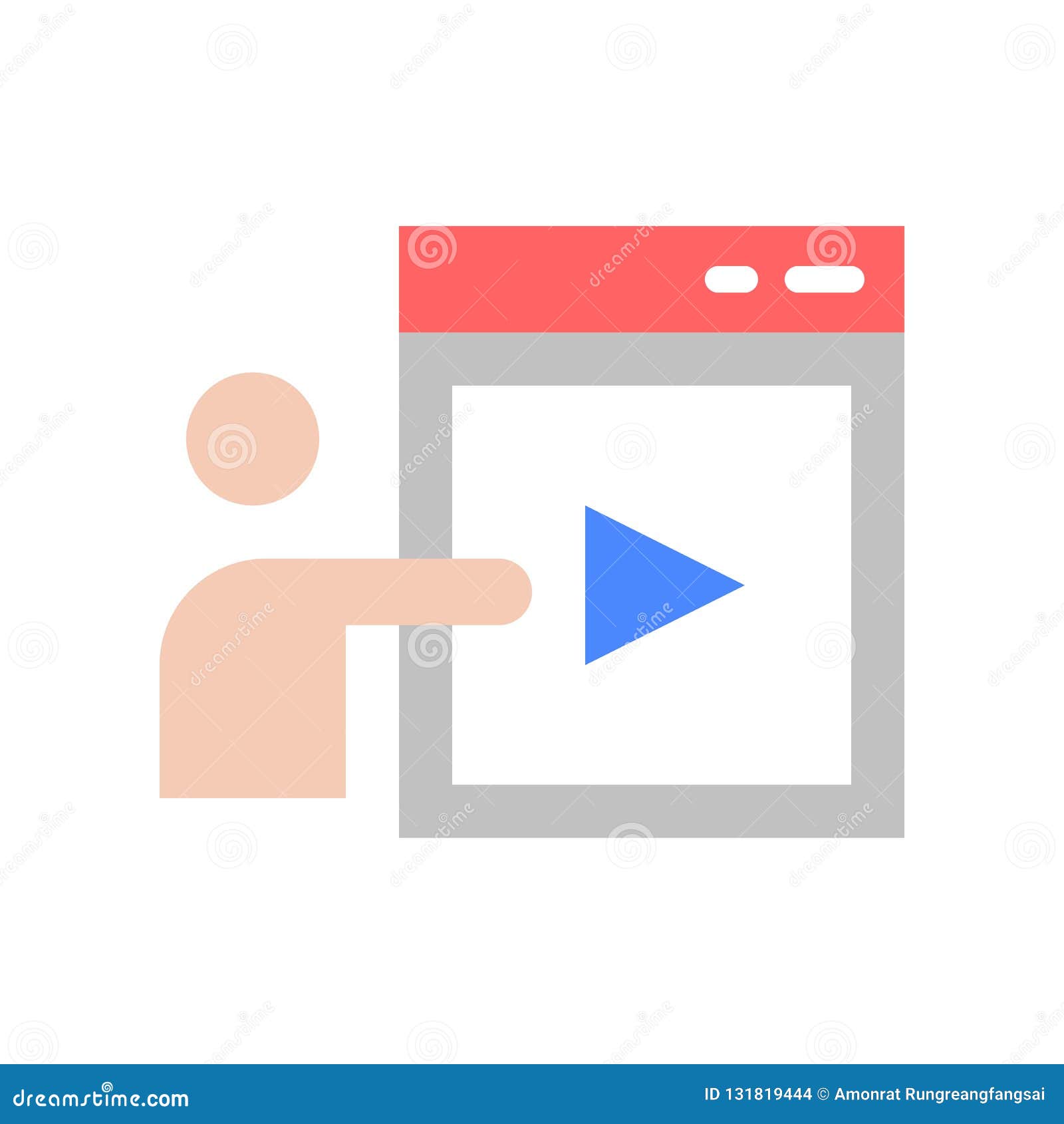 Human Present Video Clip Pictogram Vector Illustration Stock Vector ...